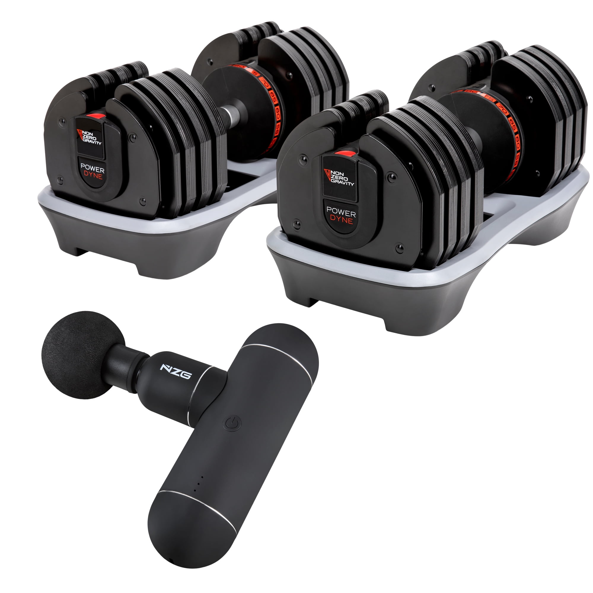 NZG PowerDyne 80lbs Adjustable Dumbbell Weight Set (Coal) - Walmart.com
