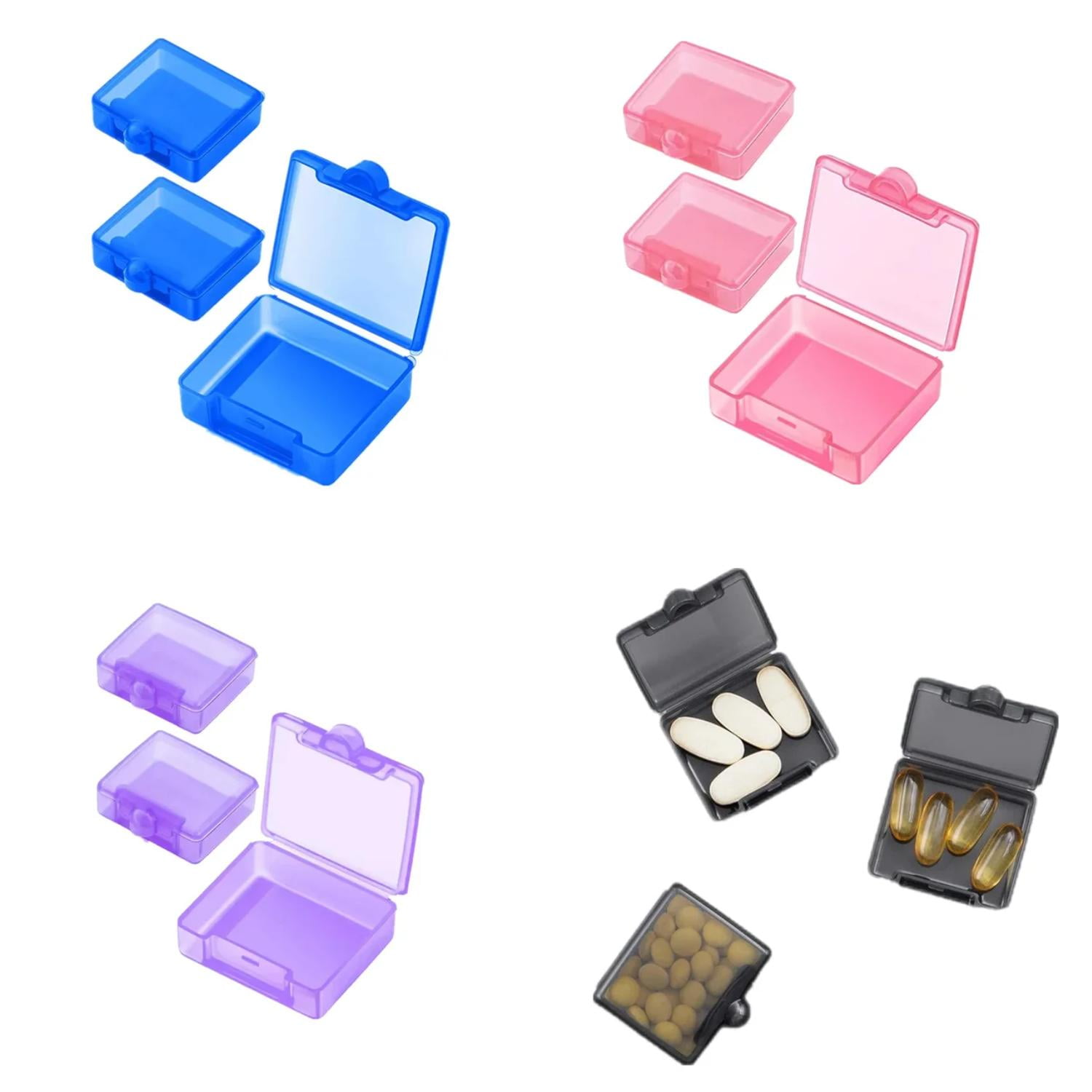 NZHSNG 3 Pcs Portable Small Pill Box Daily Mini Pill Organizer Travel ...