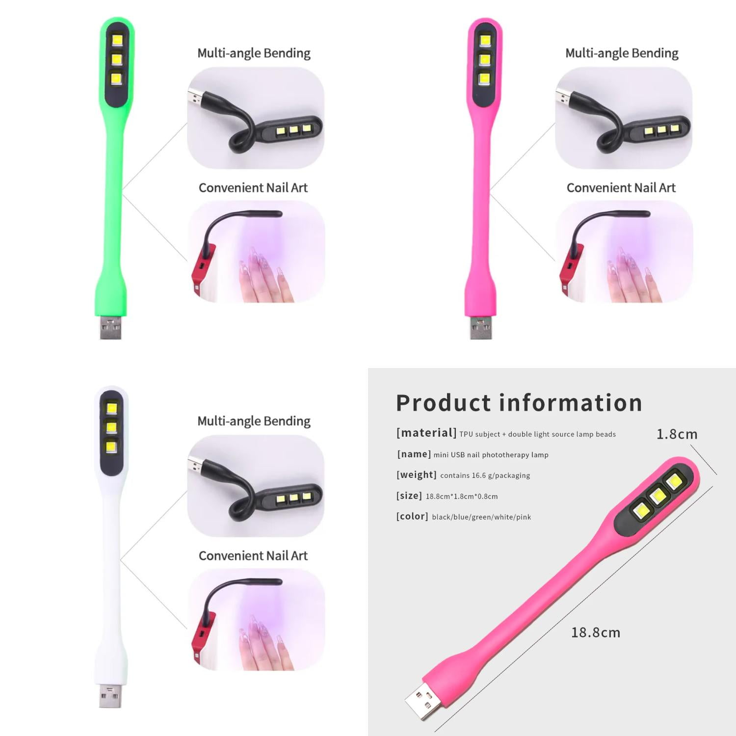 NZHSNG Mini Foldable USB Nail Dryer LED Nail Drying Machine UV Gel ...