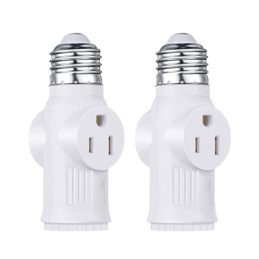 NZRUANE E26/E27/B22 Light Socket to Plug Adapter,Polarized Light Socket Outlet H Heat M5A7 ...