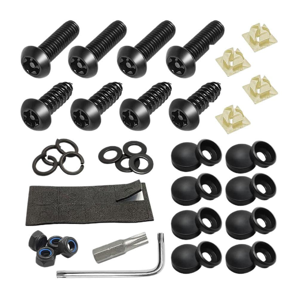 NZRUANE Front License Plate Mounting Kit, Anti Theft Auto Security License Plate Screws ...