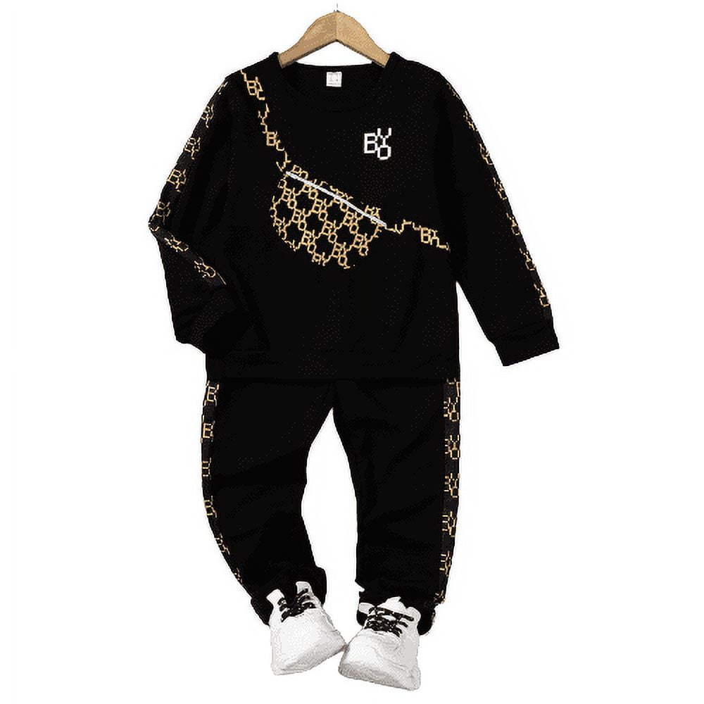 NZRVAWS Little Boys Outfits Chemical Molecule Pattern Tops Pants 2Pcs ...
