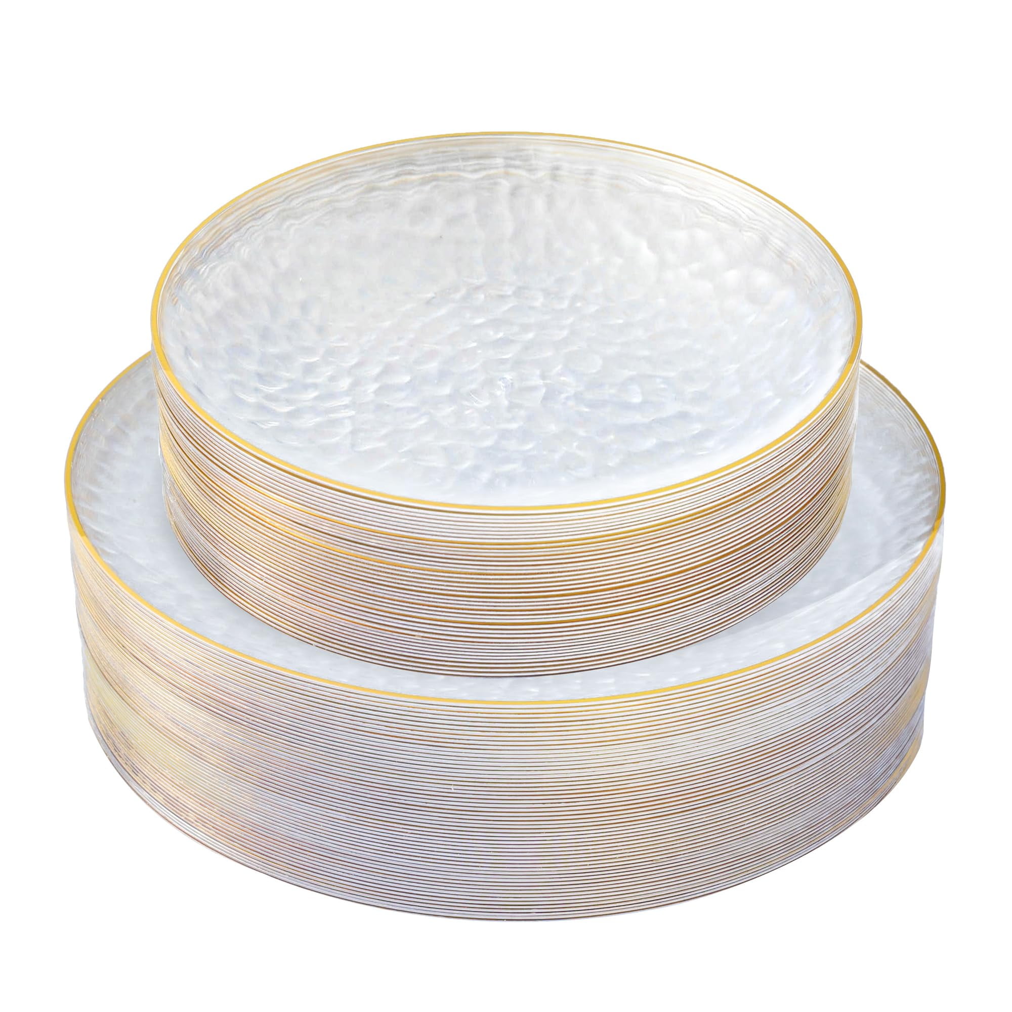 NZVCN 60 PCS Hammered OIF8 Gold Rim Plates Set, Premiun Heavy-Duty ...