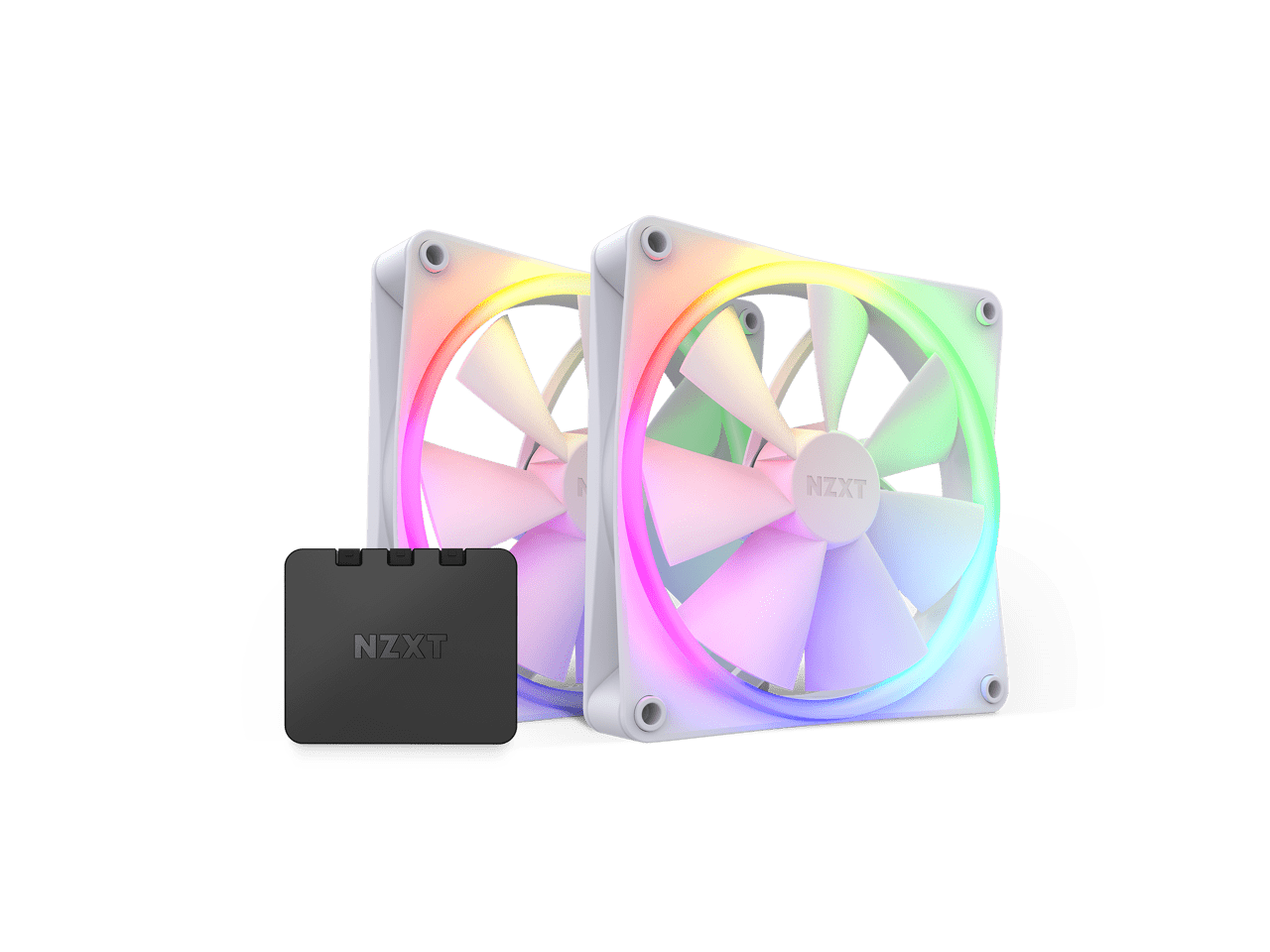 F140RGB - 140mm RGB Fans - Twin + RGB Lighting Controller - White ...