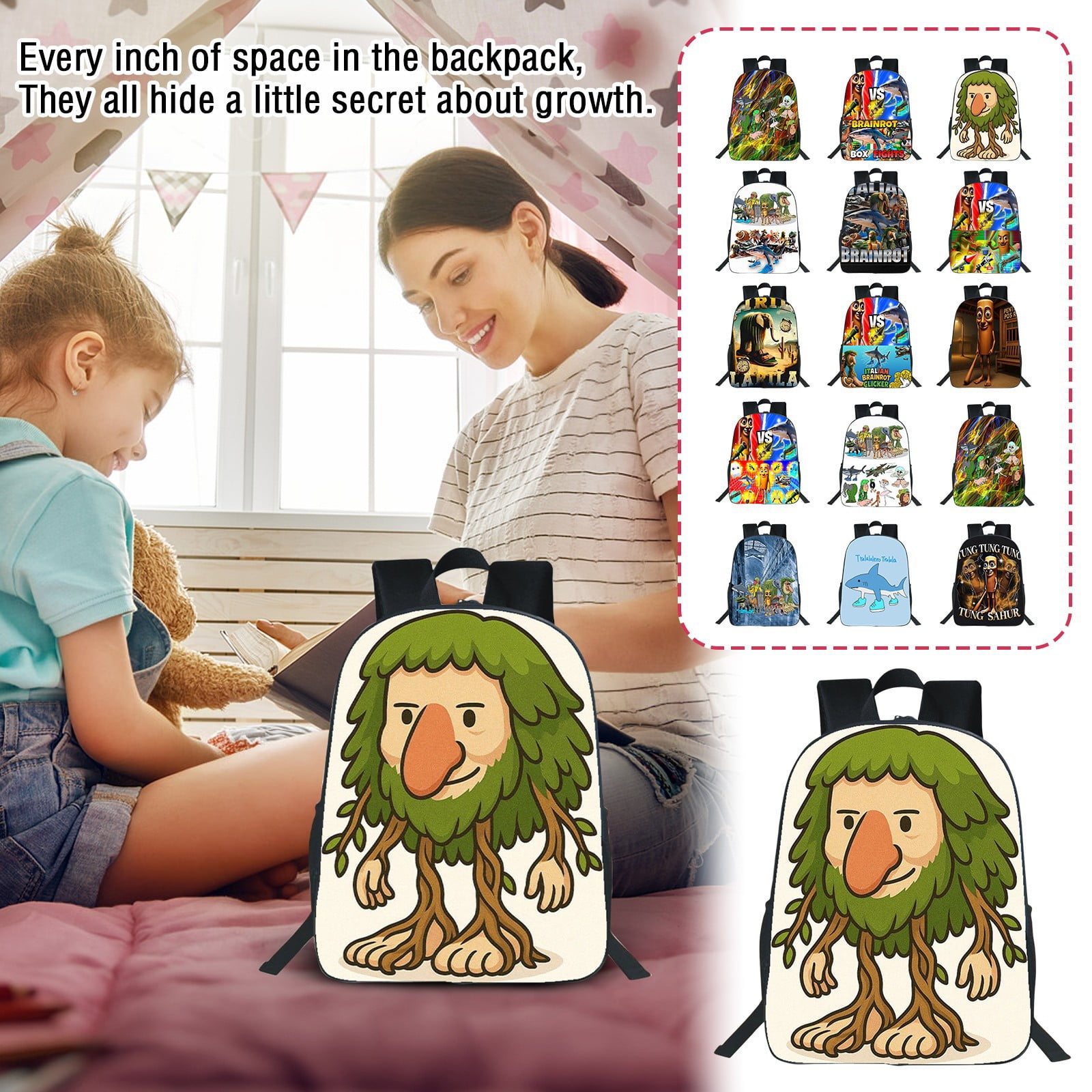 NaNaBag Urban Scholar Tralalero Tralala Book Bag Set, Durable School Backpack for Travel ...