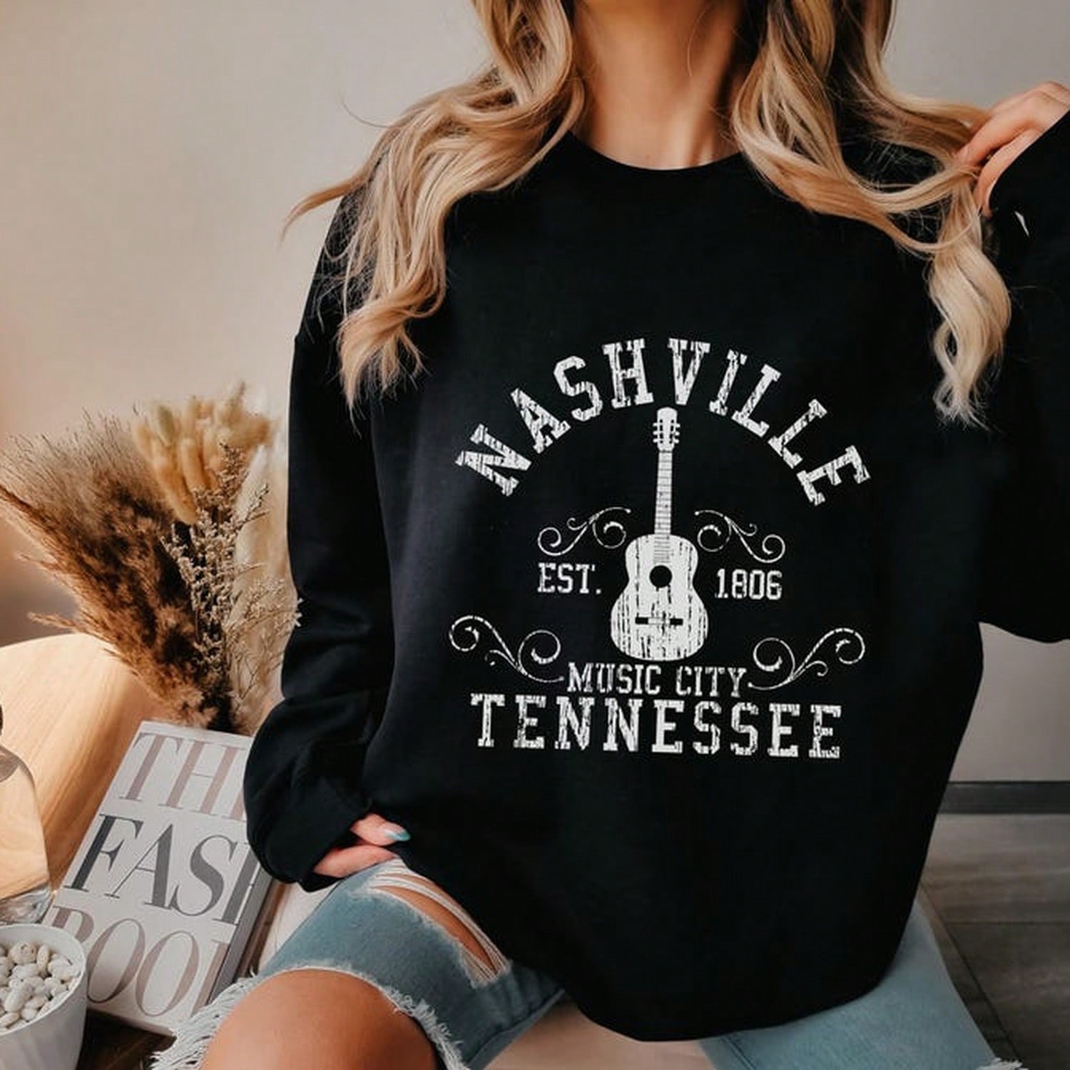 NaS1Hville Sweahirt Music City NaS1Hville Tennessee Sweahirt Vintage ...