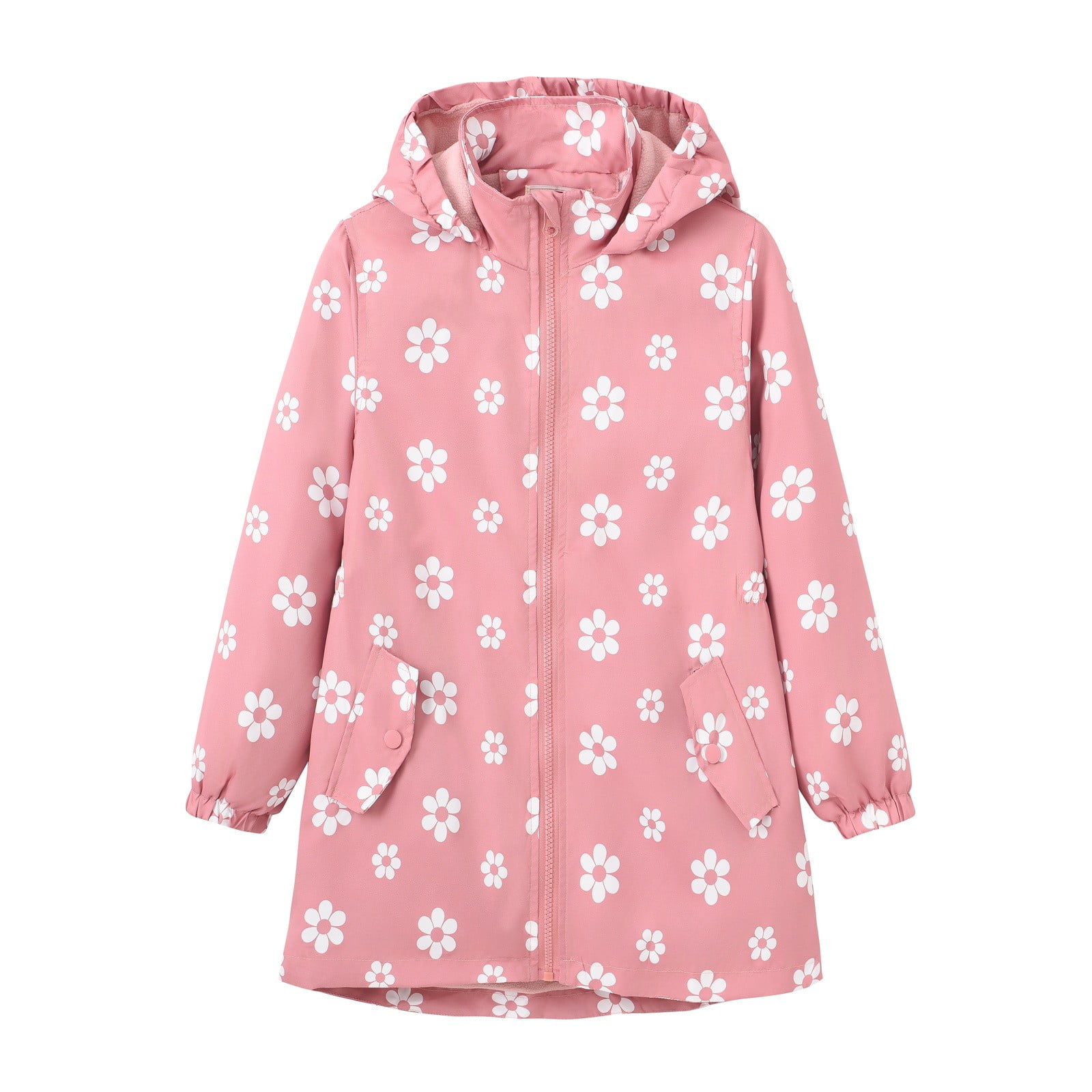 NaWent Waterproof Fleece Lined Rain Jacket, Fall Winter Warm Raincoat ...