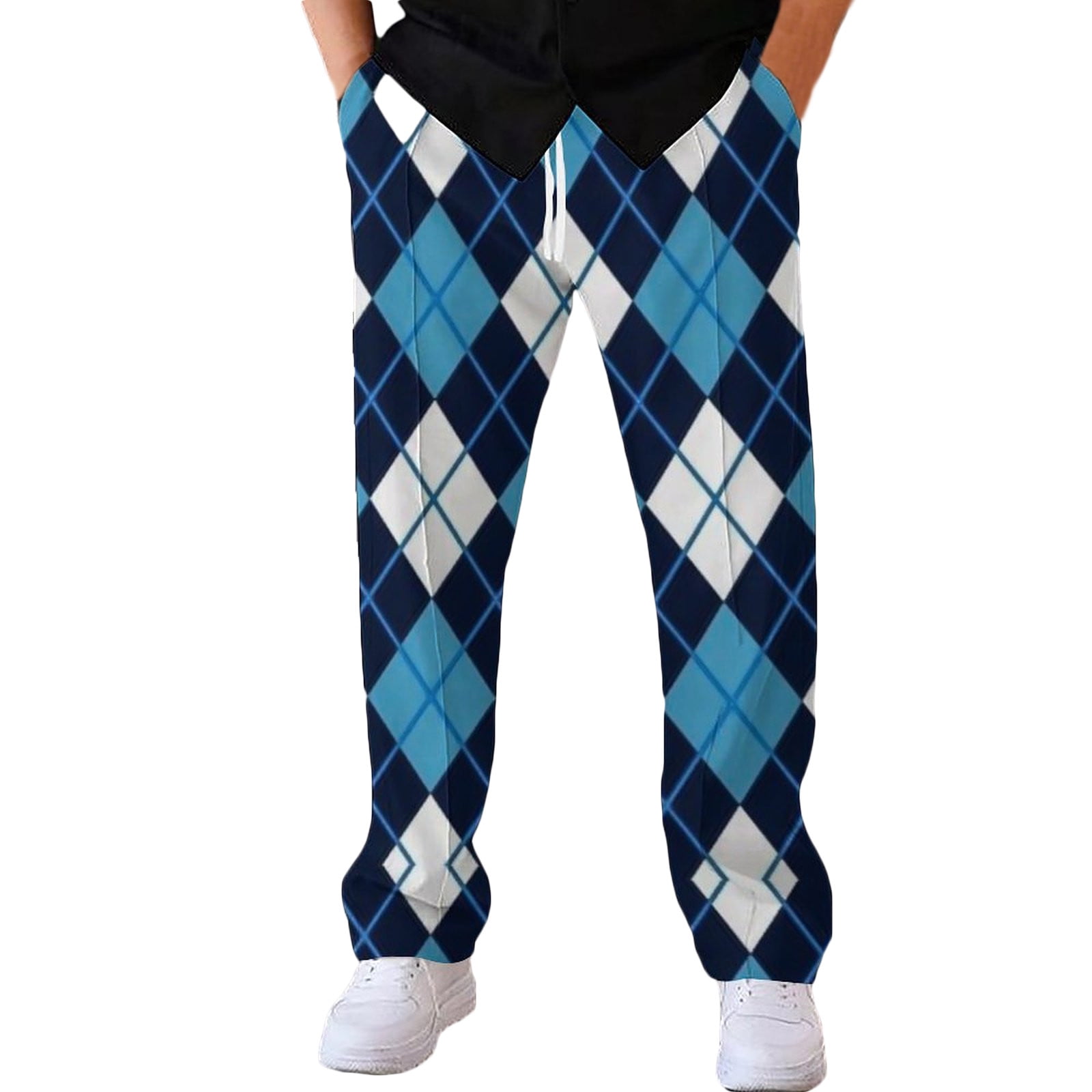 NaWent Mens Casual Linen Pants Loose Fit Elastic Drawstring Waist ...