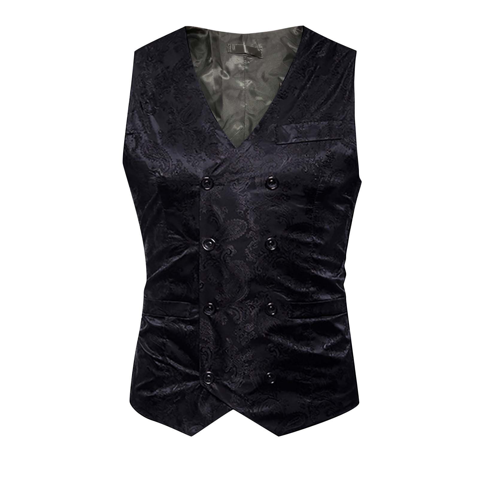 NaWent Mens Suit Vest Paisley Floral Victorian Vests Gothic Steampunk ...
