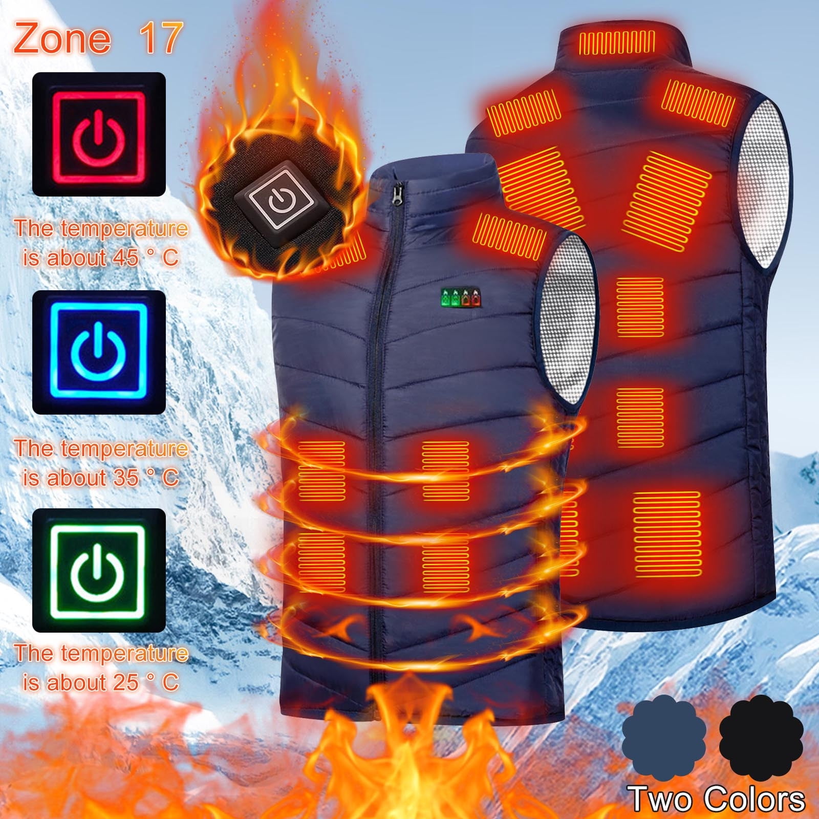 NaWent Rechargeable Heated Vest Clearance (Battery not Included) Pack ...