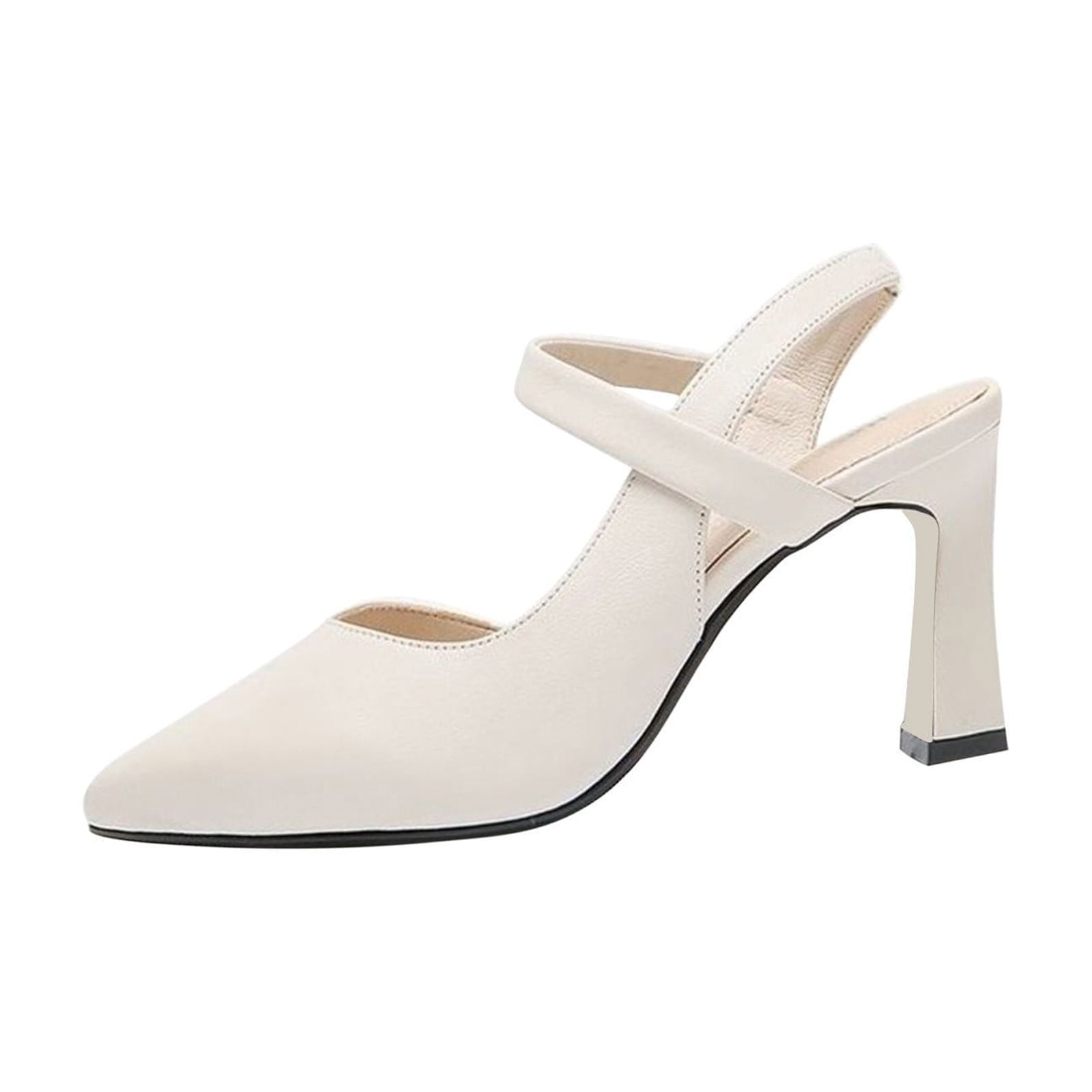 NaWent Women's One Cross Strap Pumps Pointed Toe Stiletto High Heels ...