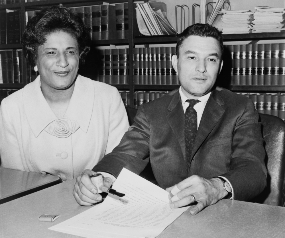 Naacp Lawyers Jack Greenberg (B.1924) And Constance Baker Motley (1921-2005). Greenberg Was The ...