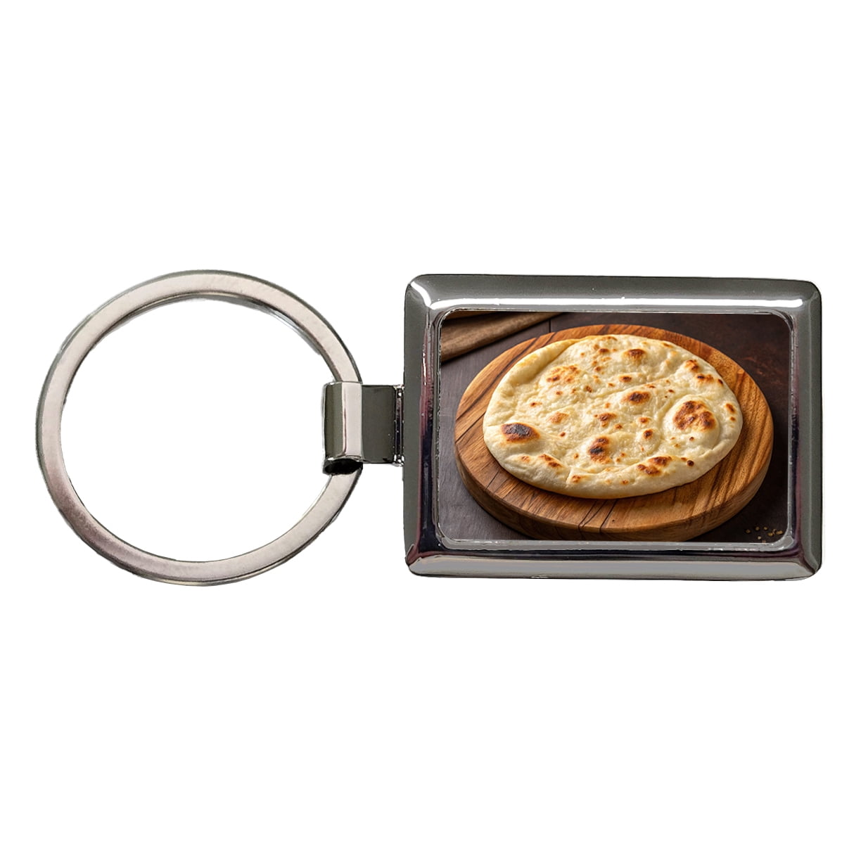 Naan Flatbread Metal Rectangle Keychain - Walmart.com