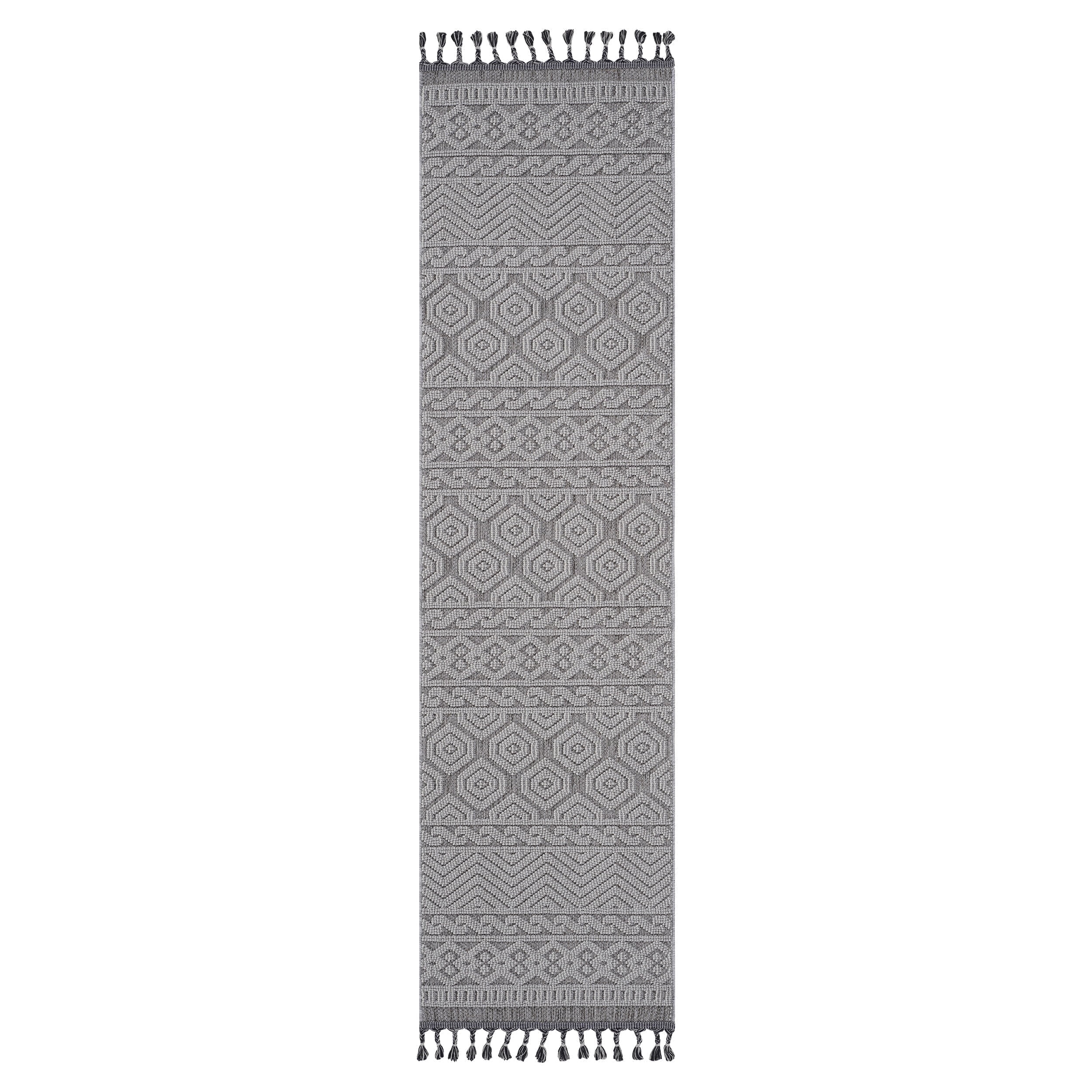 Naar Guros 2X8 Area Rug, Grey Geometric, Non-Shedding Area Rugs for ...