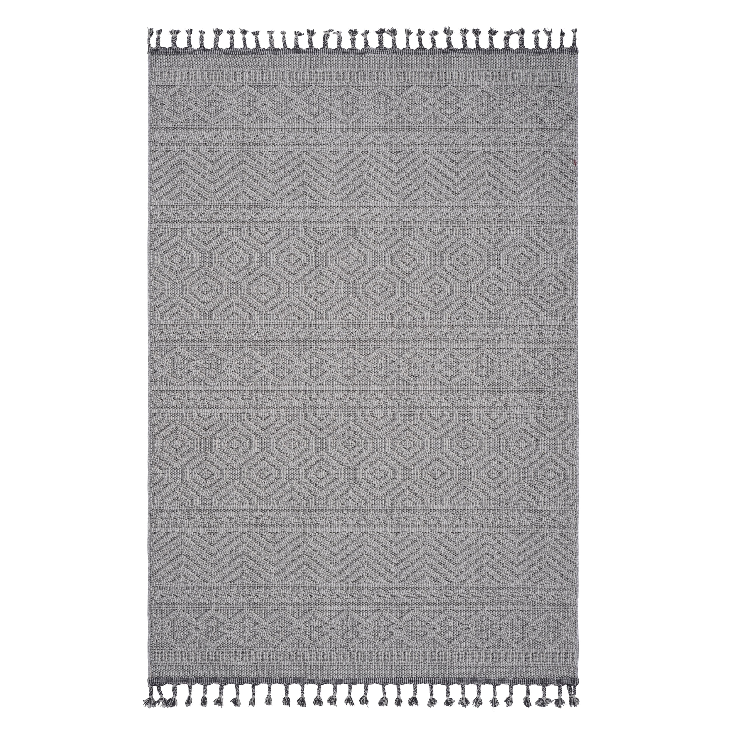 Naar Guros 6X9 Area Rug, White Geometric, Non-Shedding Area Rugs for ...