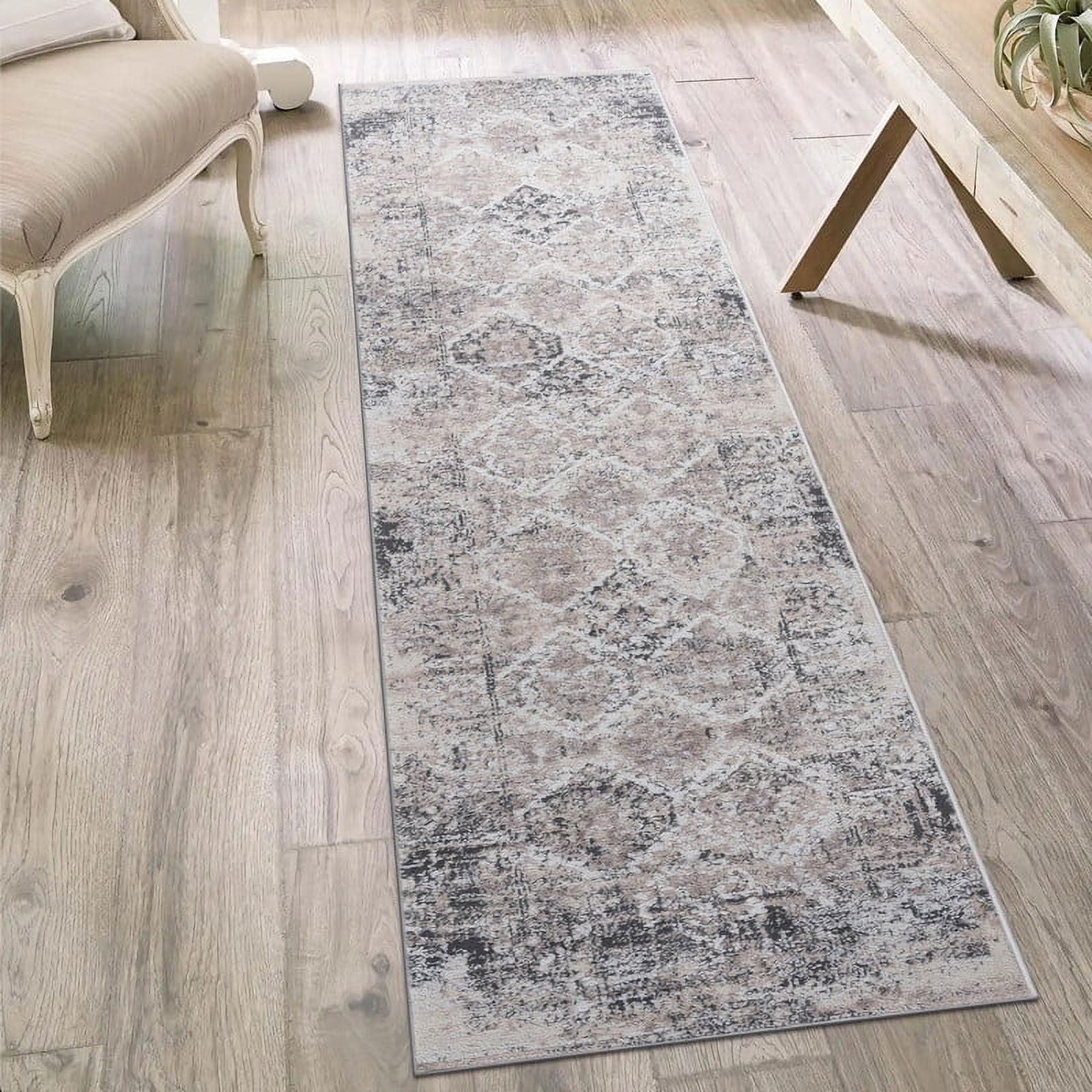 Naar Payas 2X8 Area Rug, Cream/Anthracite Oriental Power Loom Crafted ...