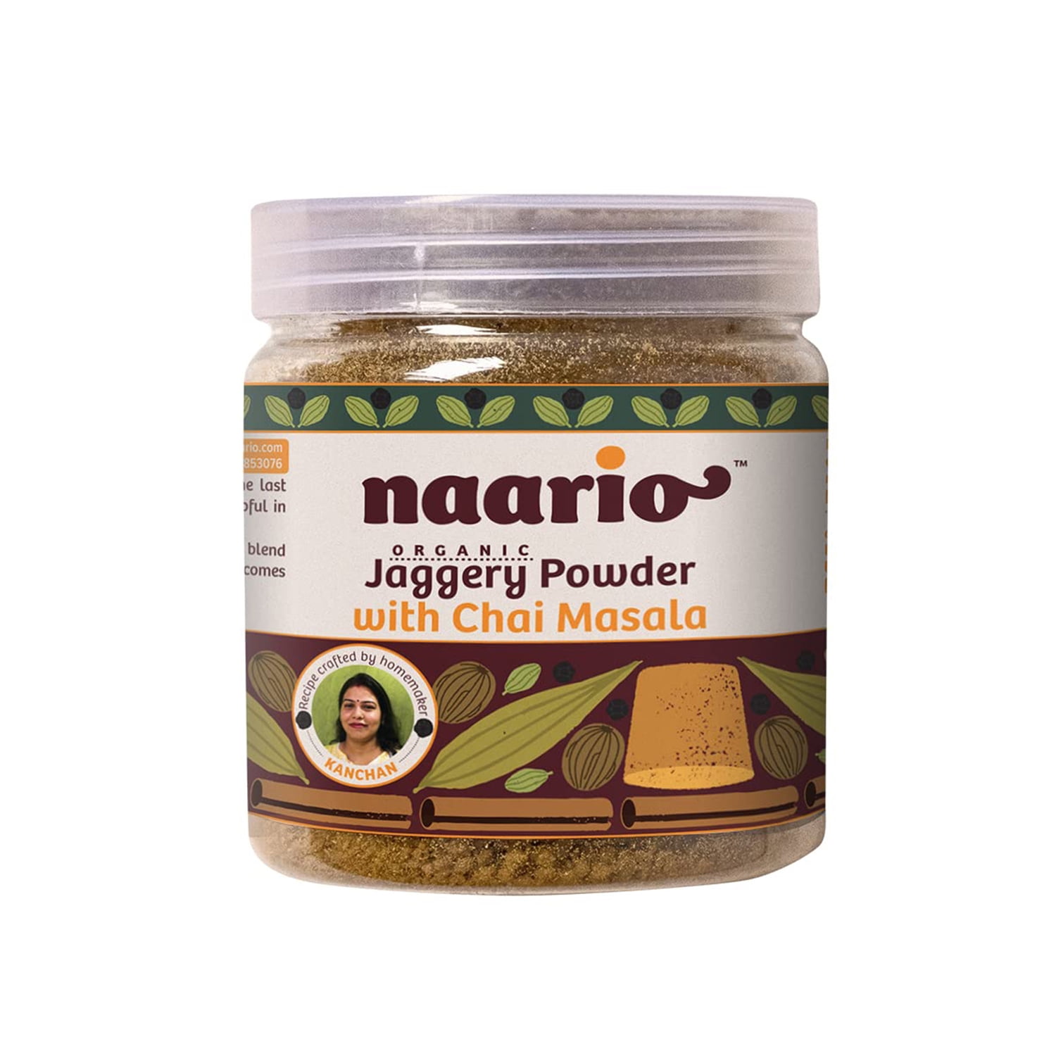 Naario Organic Jaggery Powder with Chai Masala 7 oz Aromatic Chai ...