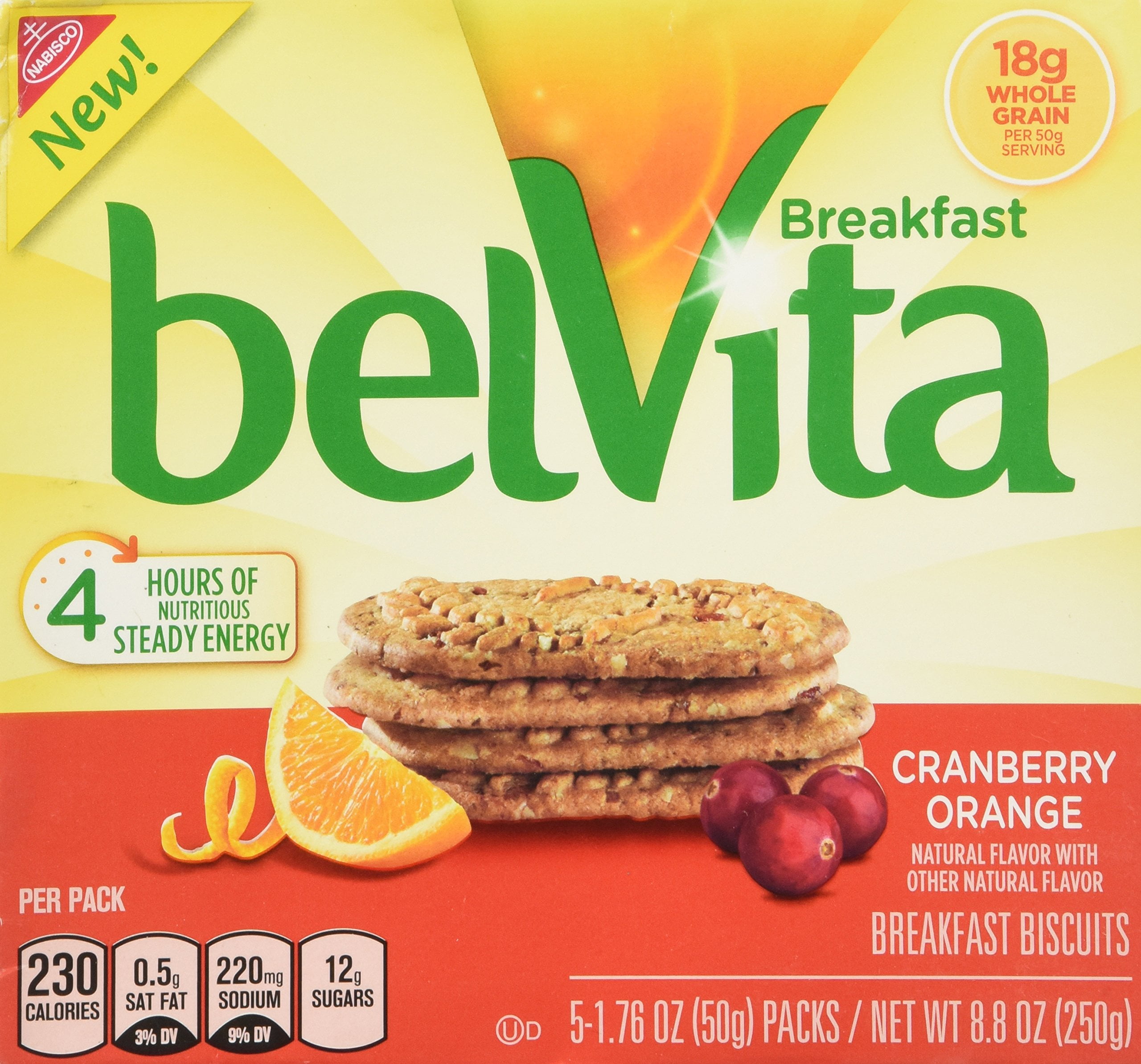 Nabisco Belvita Breakfast Biscuits Cranberry Orange - 5 Ct - Walmart.com