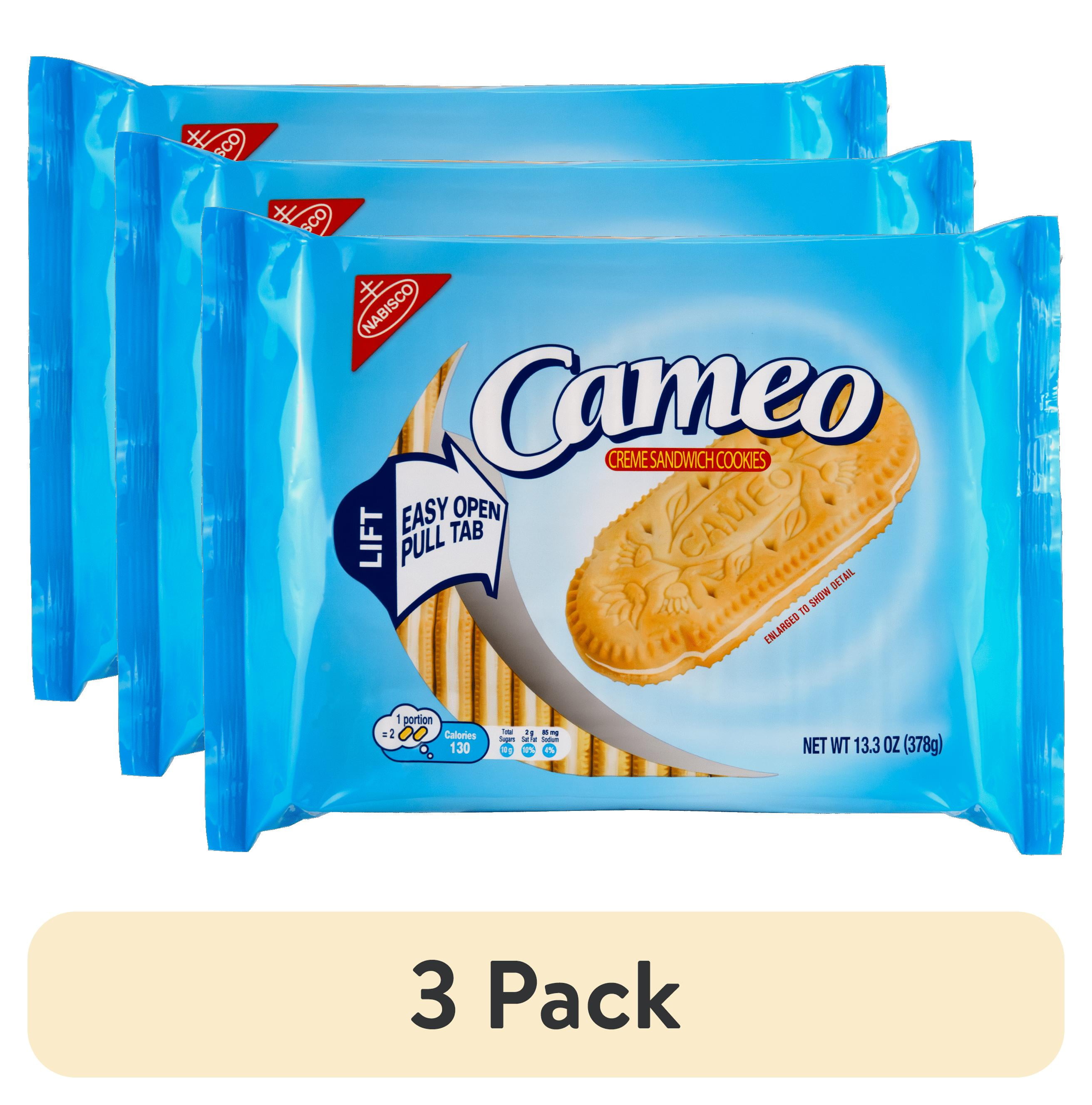 (3 pack) Nabisco Cameo Crunchy Cream Sandwich Cookies, Baked, 13.3 oz Shelf Stable Plastic Tray ...