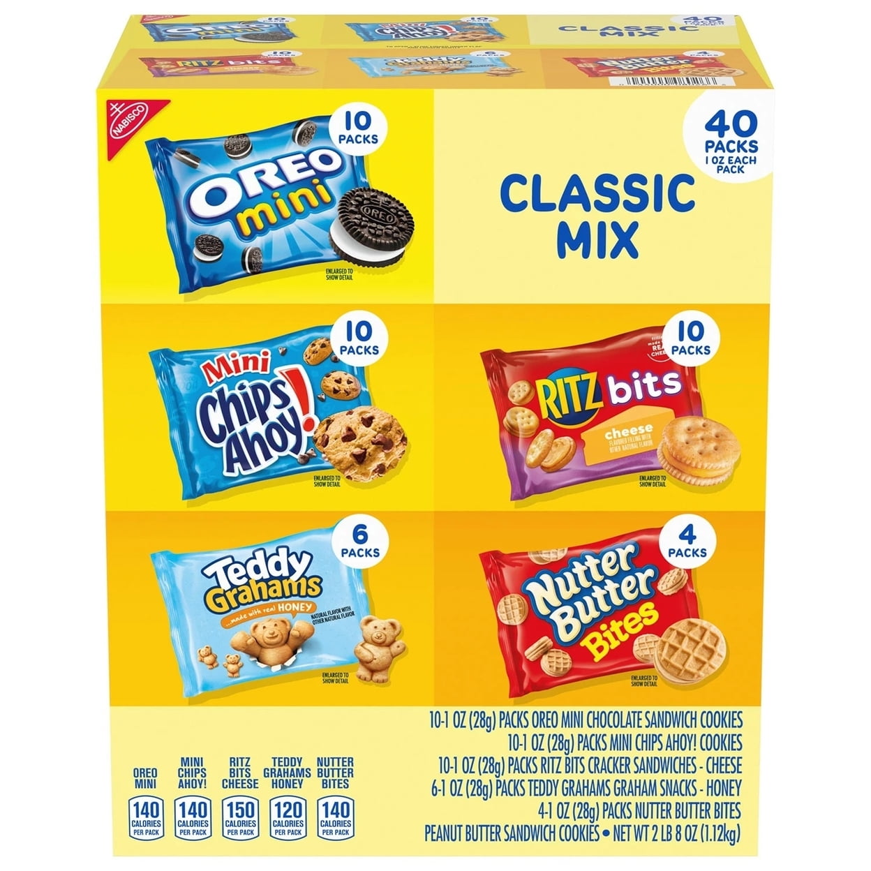 Nabisco Classic Mix, Cookie and Cracker Variety Pack, 40 Snack Packs ...