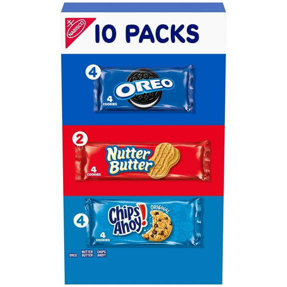 Nabisco Cookie Variety Pack, OREO, Nutter Butter, CHIPS AHOY!, 10 Snack ...