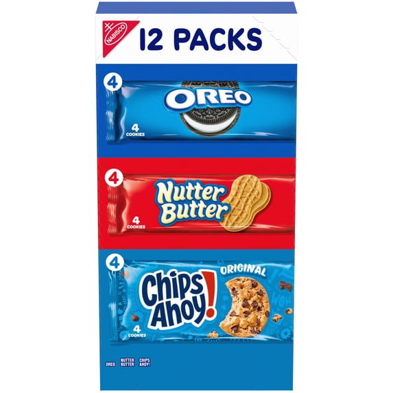 Nabisco Cookie Variety Pack, OREO, Nutter Butter, CHIPS AHOY!, 12 Snack ...