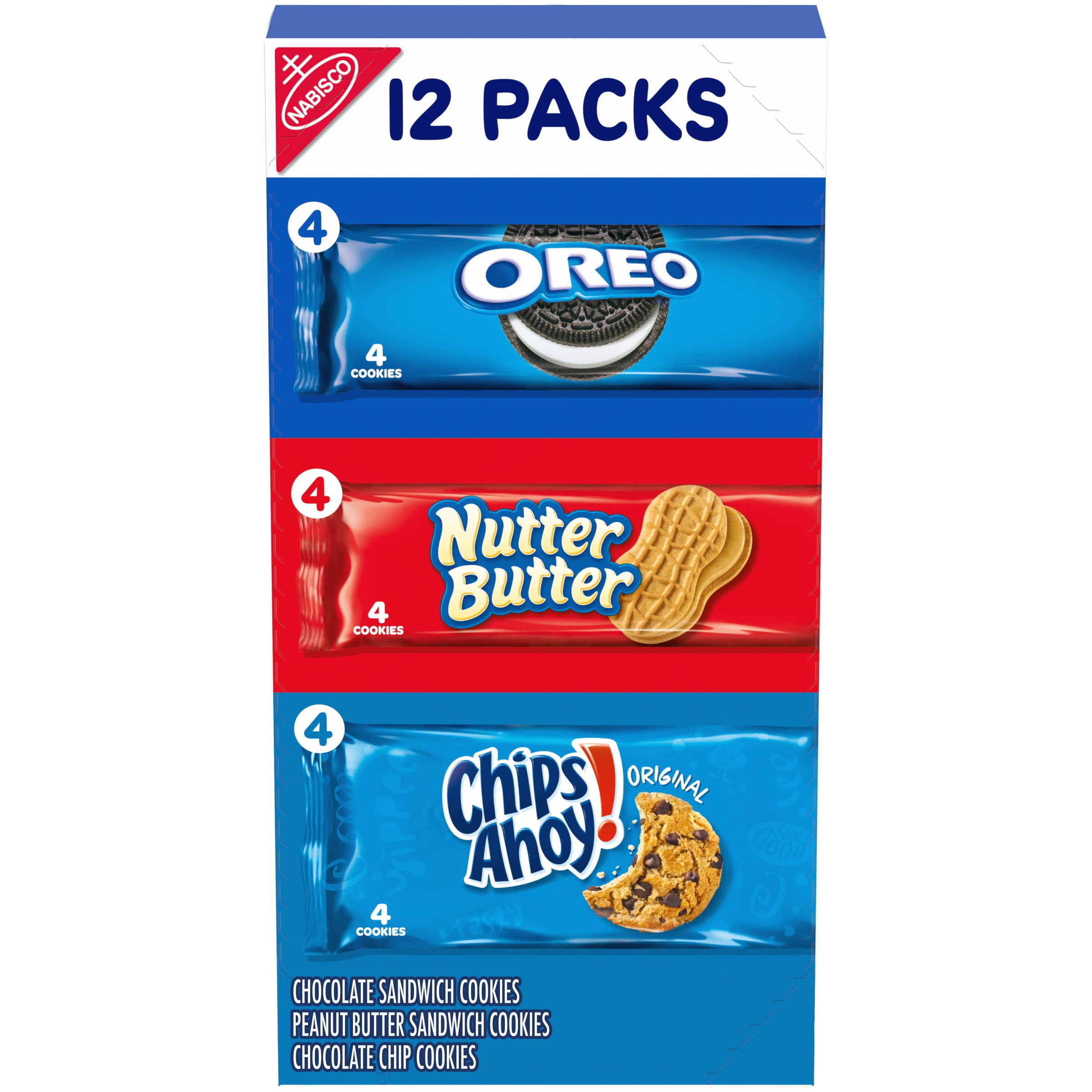 Nabisco Cookie Variety Pack OREO Nutter Butter CHIPS AHOY! (Pack of 4 ...