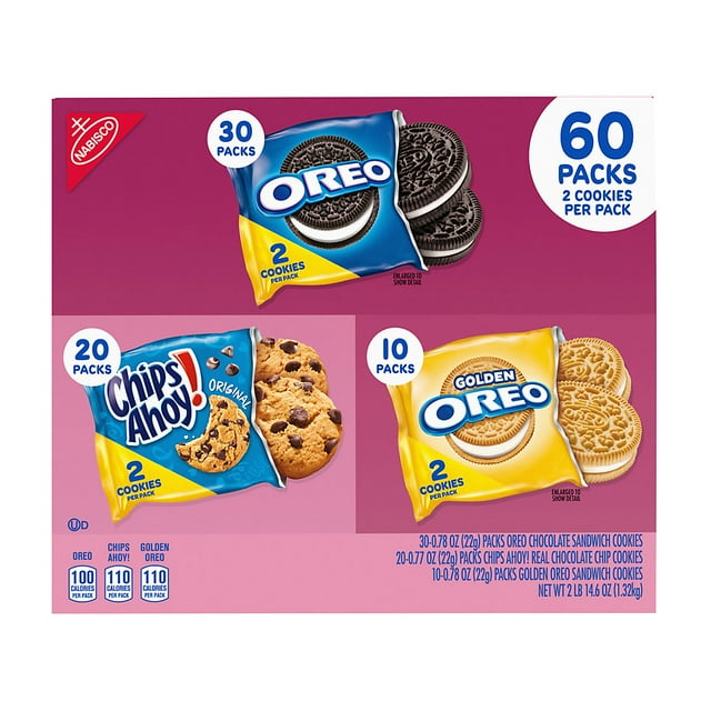 Nabisco Cookie Variety Pack with Oreo & Chips Ahoy!, 60 pk - Walmart.com
