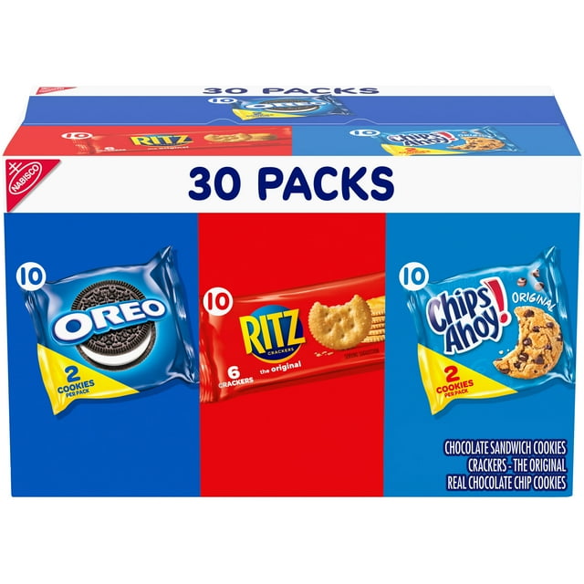 Nabisco Cookies & Cracker Variety Pack, OREO, RITZ & CHIPS AHOY!, 30 ...