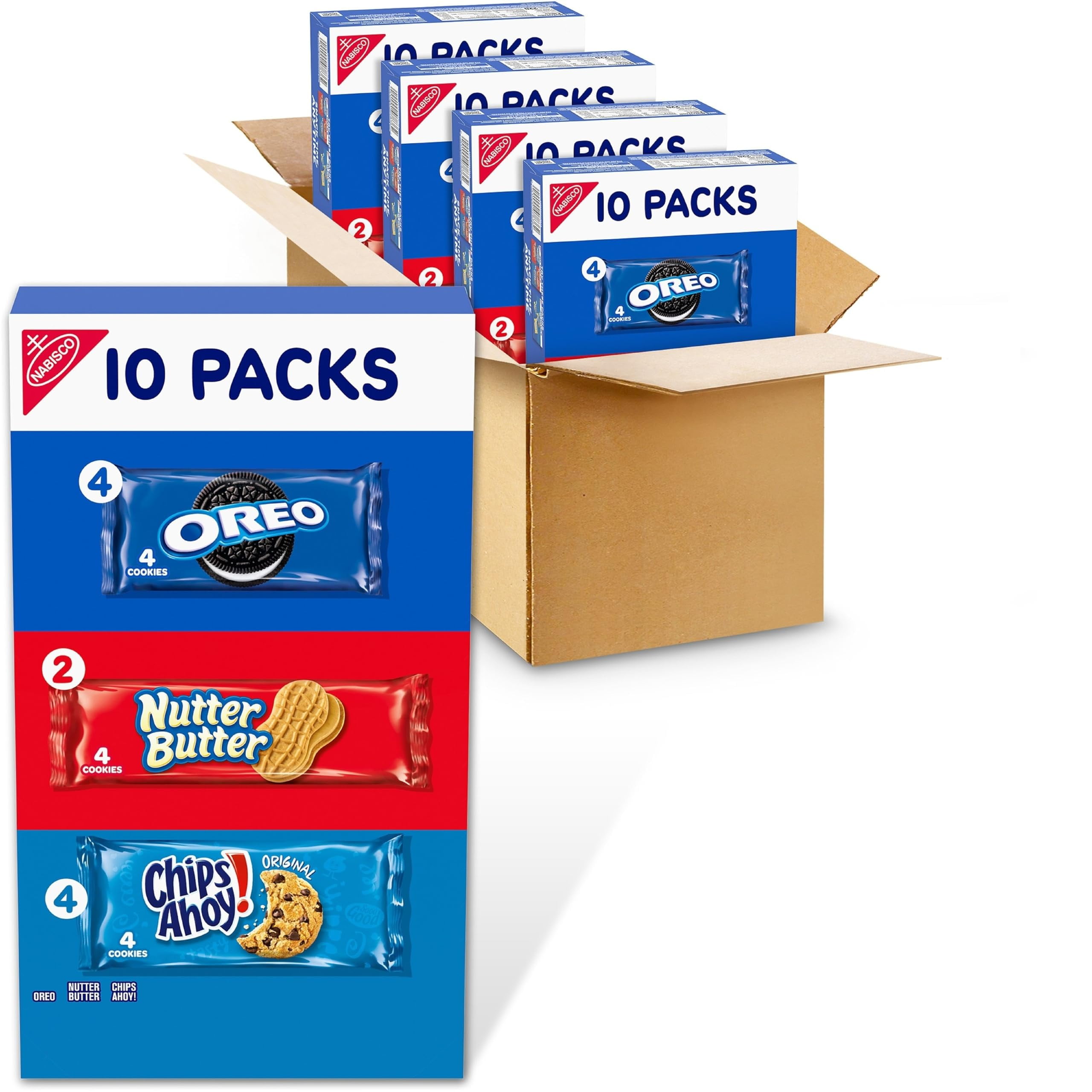 Nabisco Cookies Variety Pack, OREO, Nutter Butter, MDH1CHIPS AHOY!, 40 ...