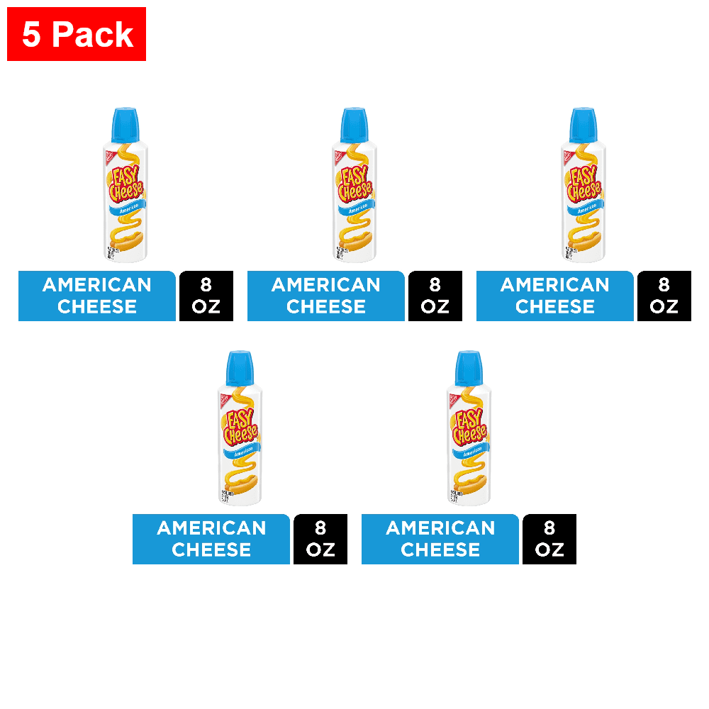 Nabisco EASY CHEESE American Cheese Snack 8 oz - 5 Pack - Walmart.com