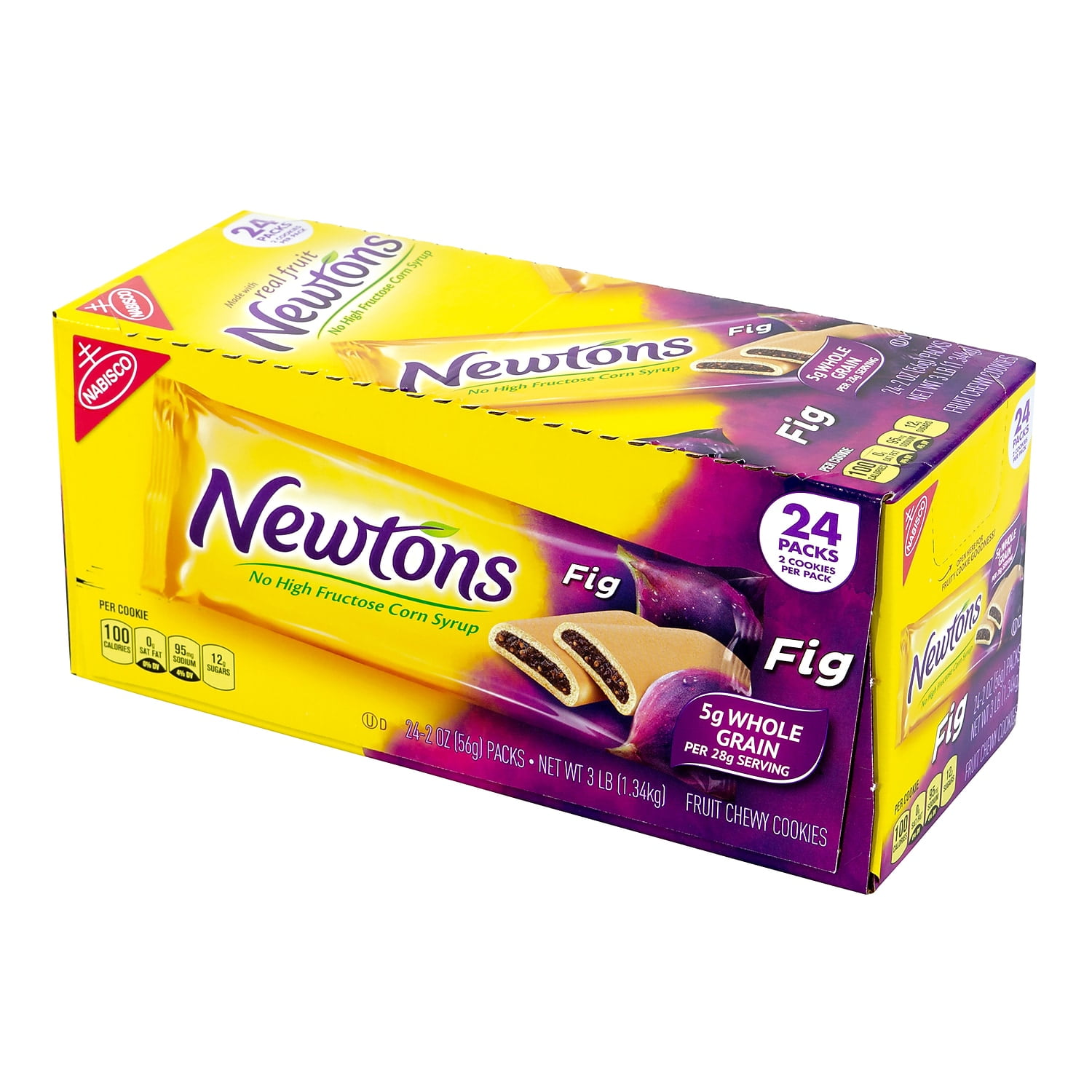 Newtons Fig Newtons Cookies, 2 Pack, 24 Count, Soft Chewy Fruit Snack ...