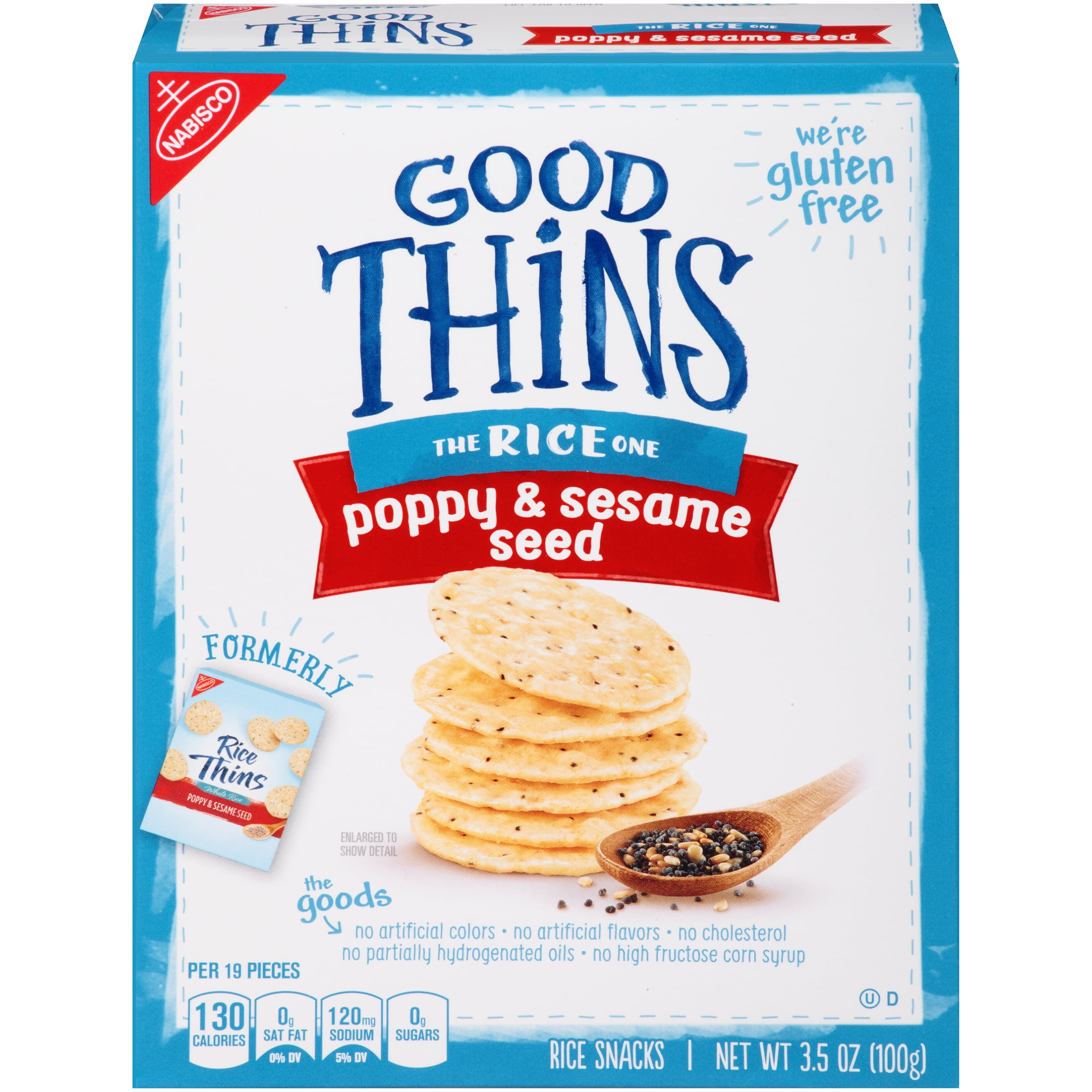 Nabisco Good Thins, Gluten Free Poppy & Sesame Seed Rice Snack Crackers ...