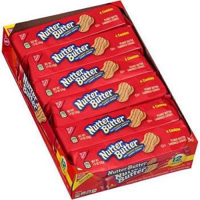 Nabisco Nutter Butter Peanut Cookie Snack, Pack of 12, 22.8 oz ...