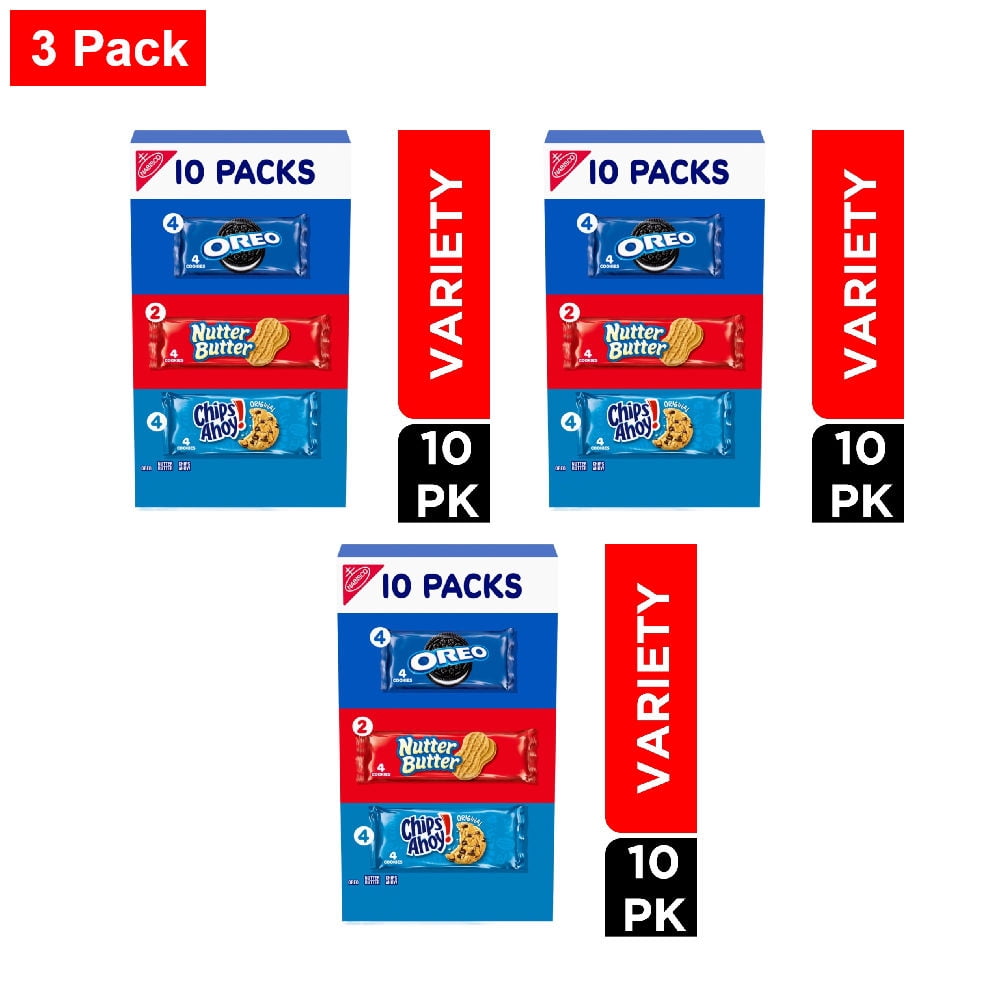 Nabisco OREO CHIPS AHOY! and NUTTER BUTTER Cookies Variety Pack 10 ct ...