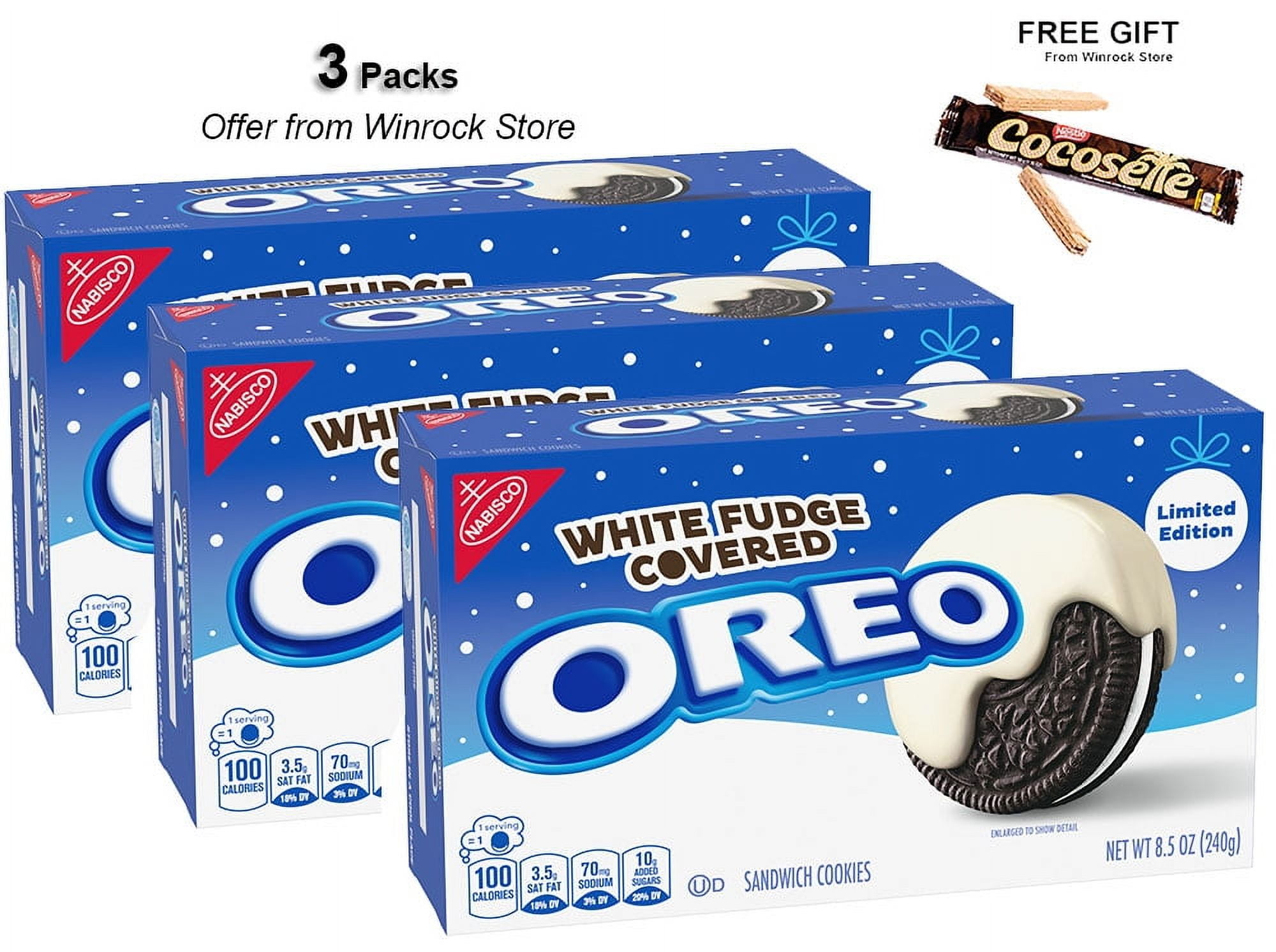 Nabisco OREO White Fudge Covered Chocolate Sandwich Cookies, Limited ...