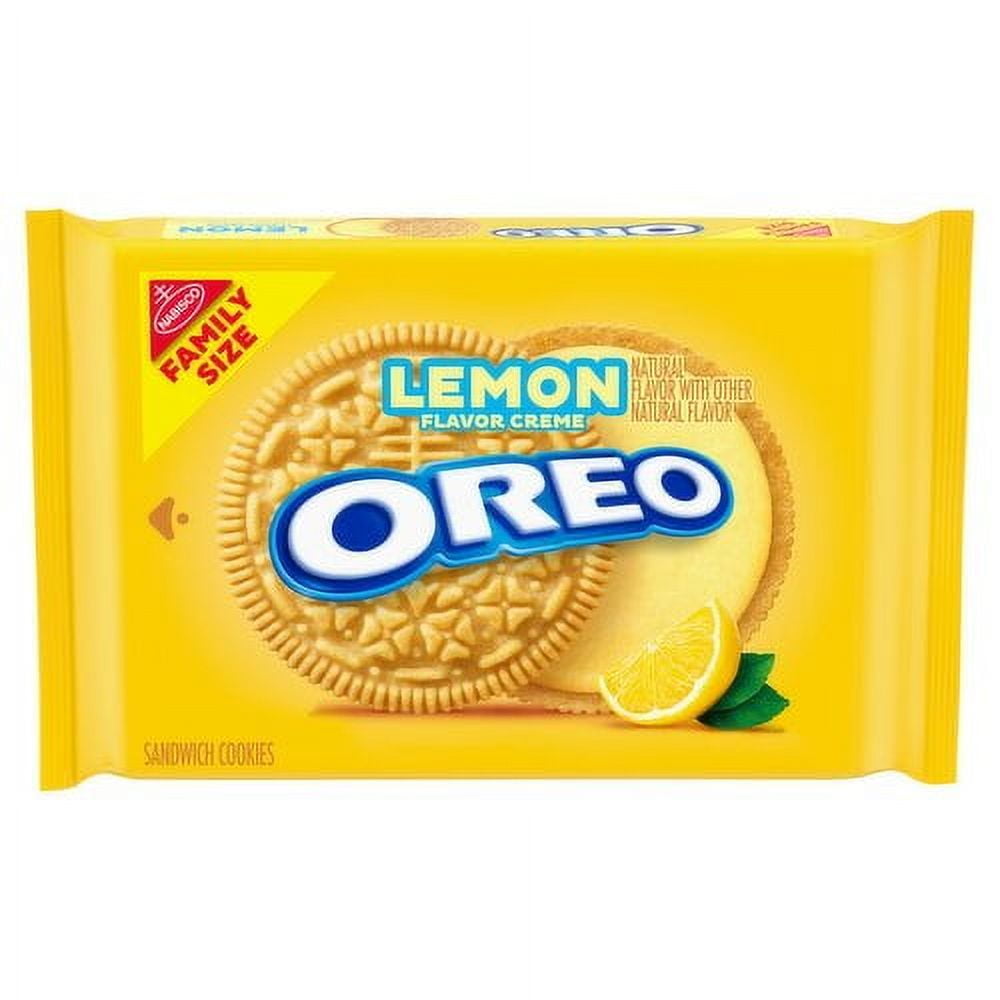 Nabisco Oreo Lemon Flavor Creme Sandwich Cookies Family Size, 1 lb 2.71 oz( pack of 1 ...