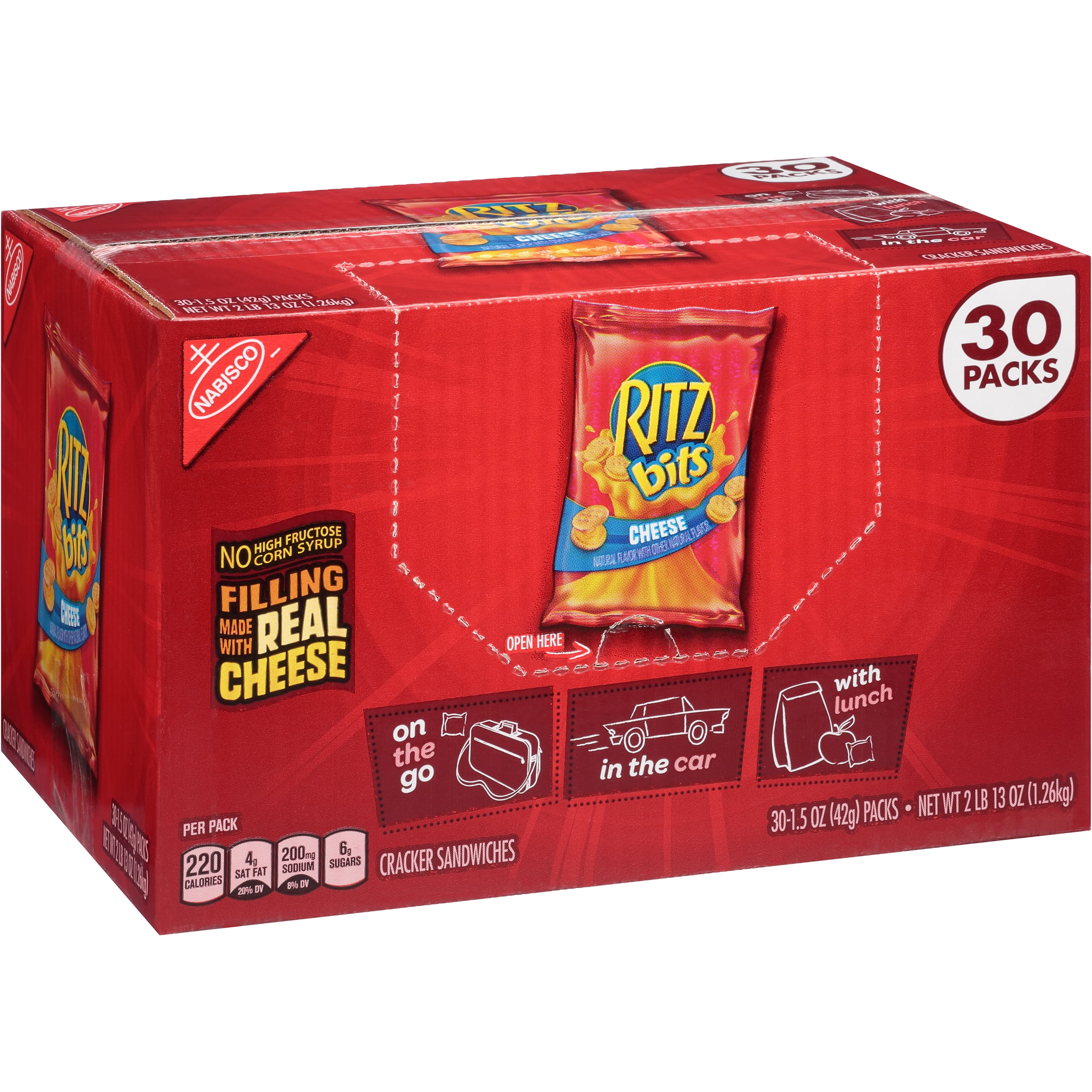 Original Nabisco Ritz Bits Cheese Cracker Sandwiches, Bulk Pack (1.5 ...
