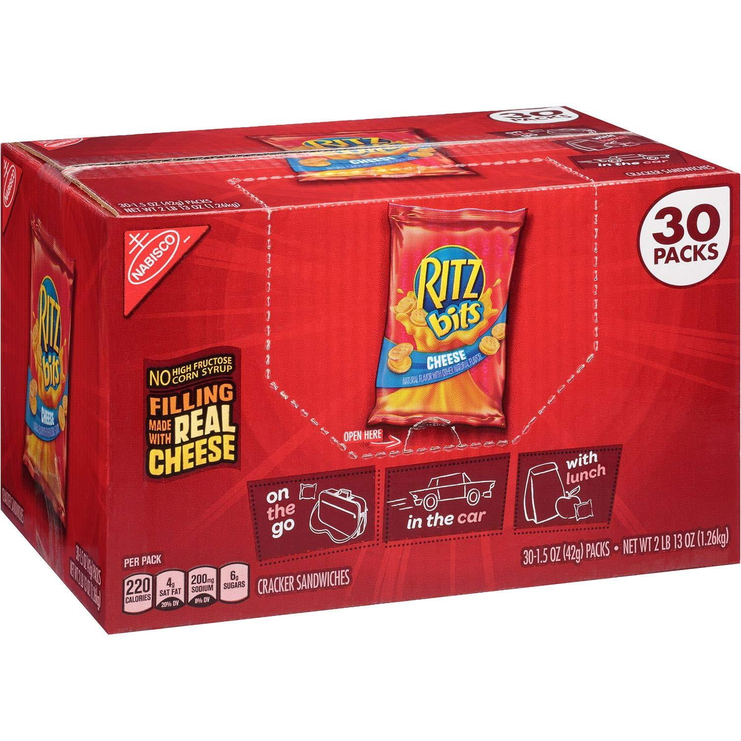 Nabisco Ritz Bits Cheese Cracker Sandwiches 1.5 oz. packs, 30 ct. A1 ...