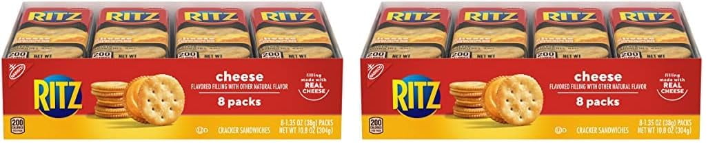 Nabisco Ritz Cracker Sandwiches, Cheese, 10.8 oz (Pack of 2) - Walmart.com