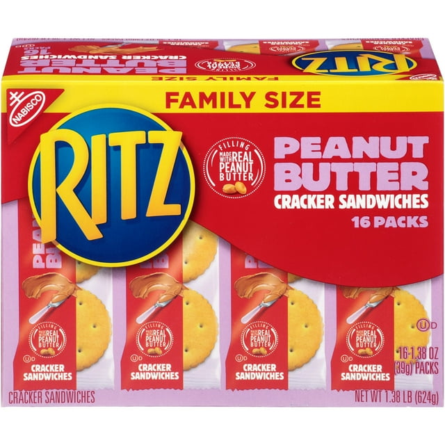 Nabisco, Ritz, Cracker Sandwiches With Peanut Butter, Family Size, 16 ...