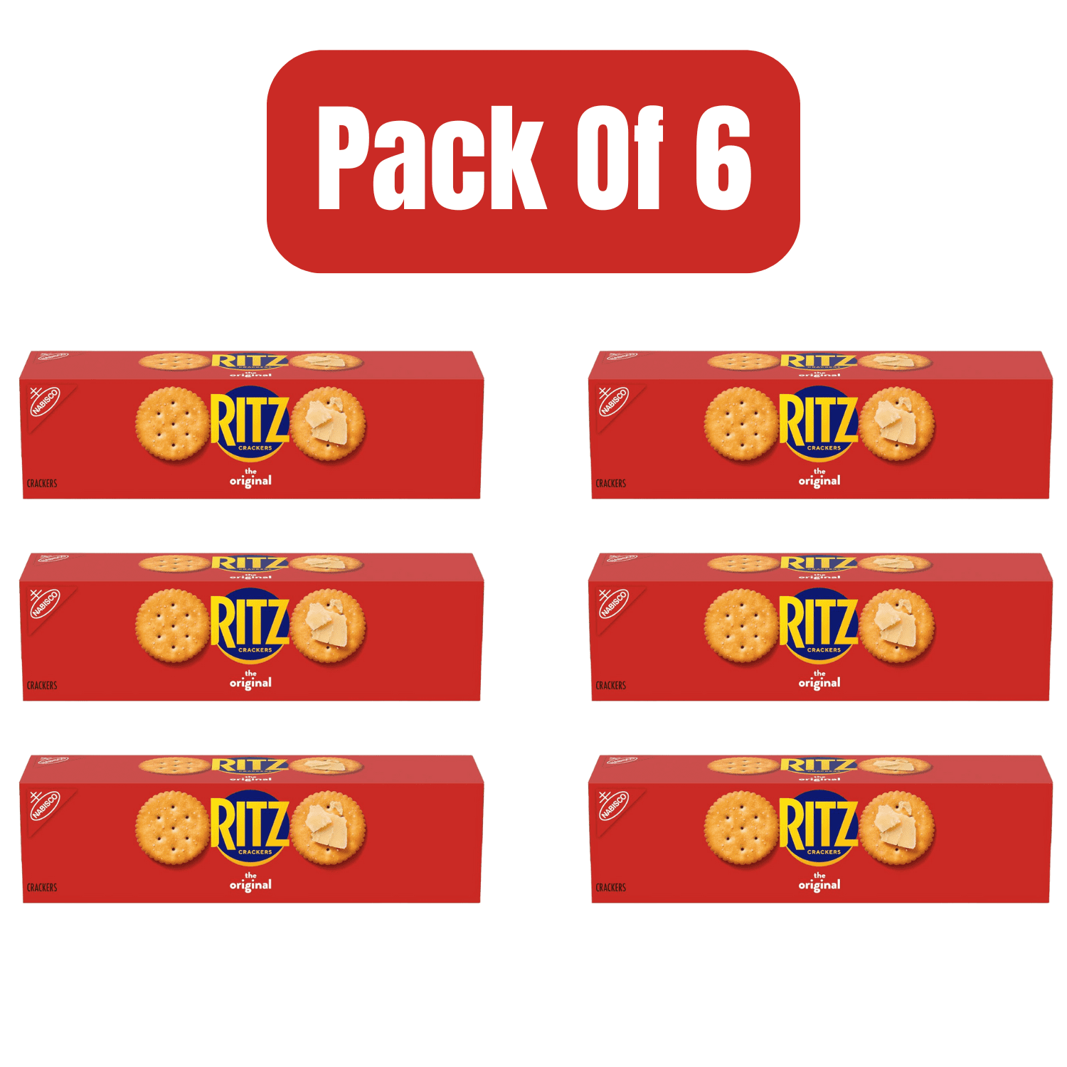Nabisco Ritz Crackers 3.43 oz (6-Pack) – Classic Buttery Crackers ...