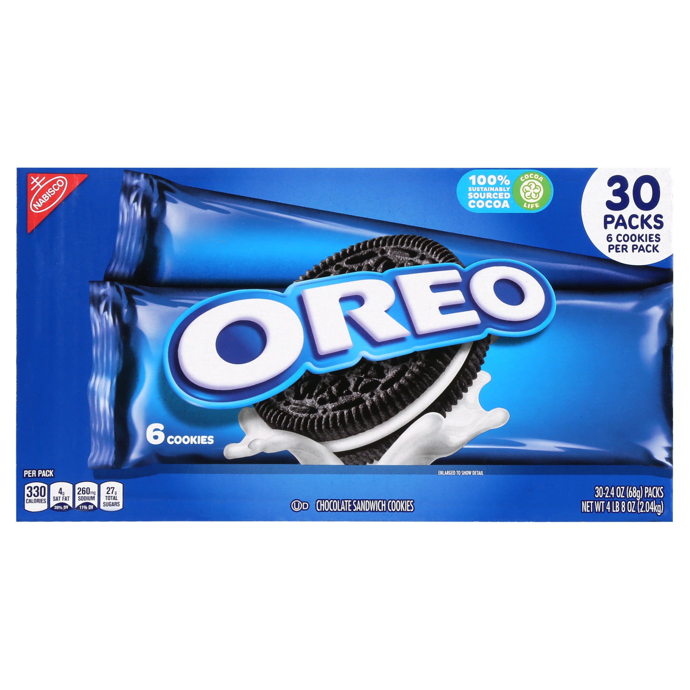 Nabisco Single Serve Oreos 2 oz, 30 Count Variety Pack, Individually ...