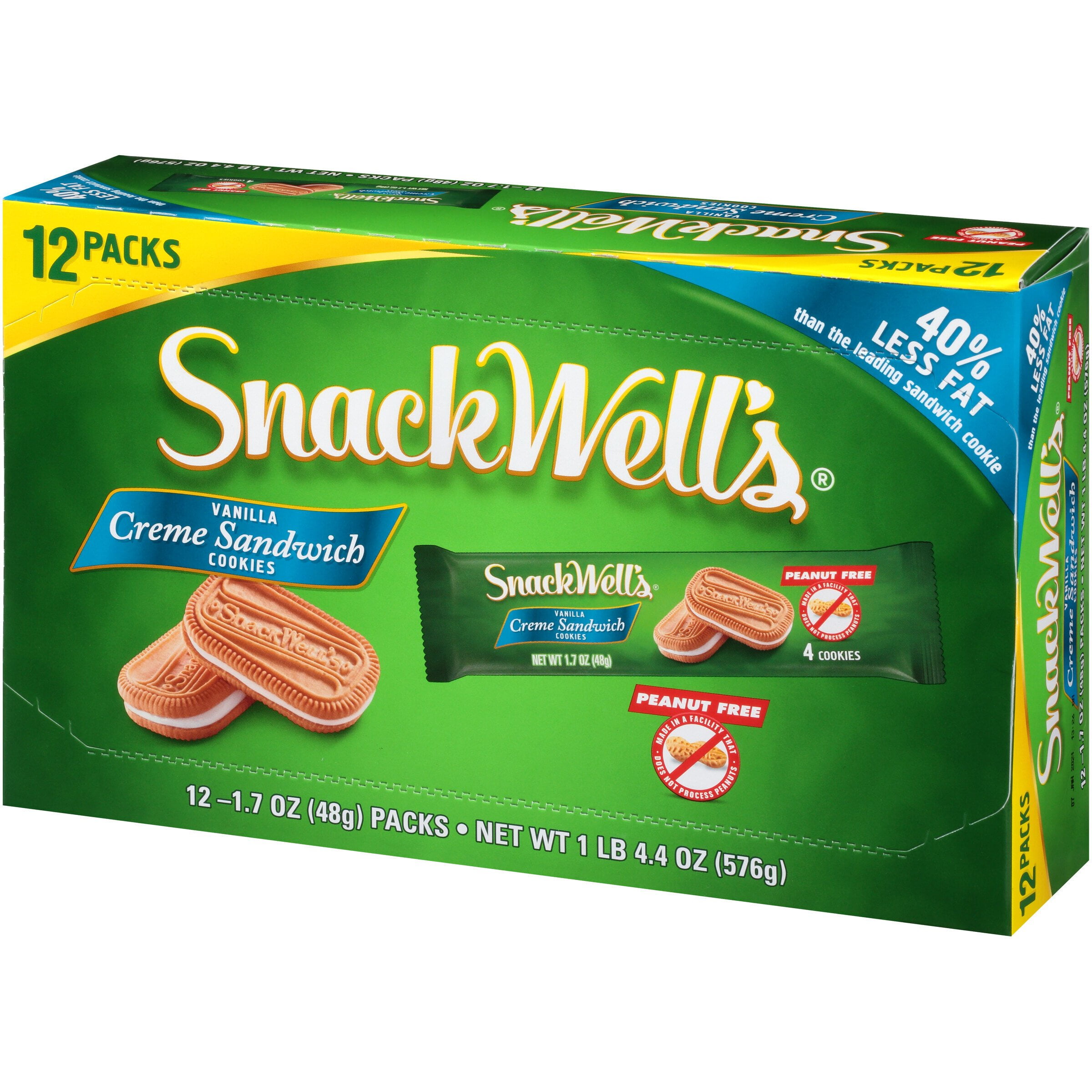 Nabisco SnackWell's Vanilla Creme Sandwich Cookies, 1.7 oz, 48 count ...