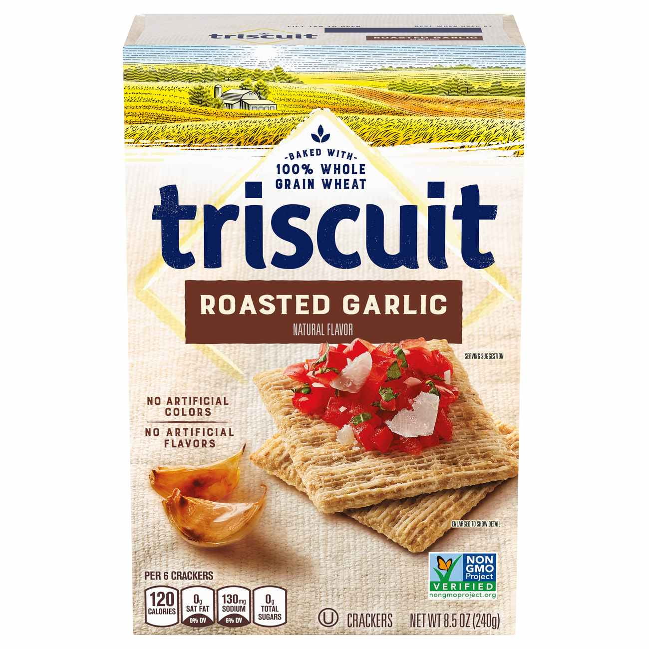 Nabisco Triscuit Roasted Garlic Crackers 8.5 oz - Walmart.com