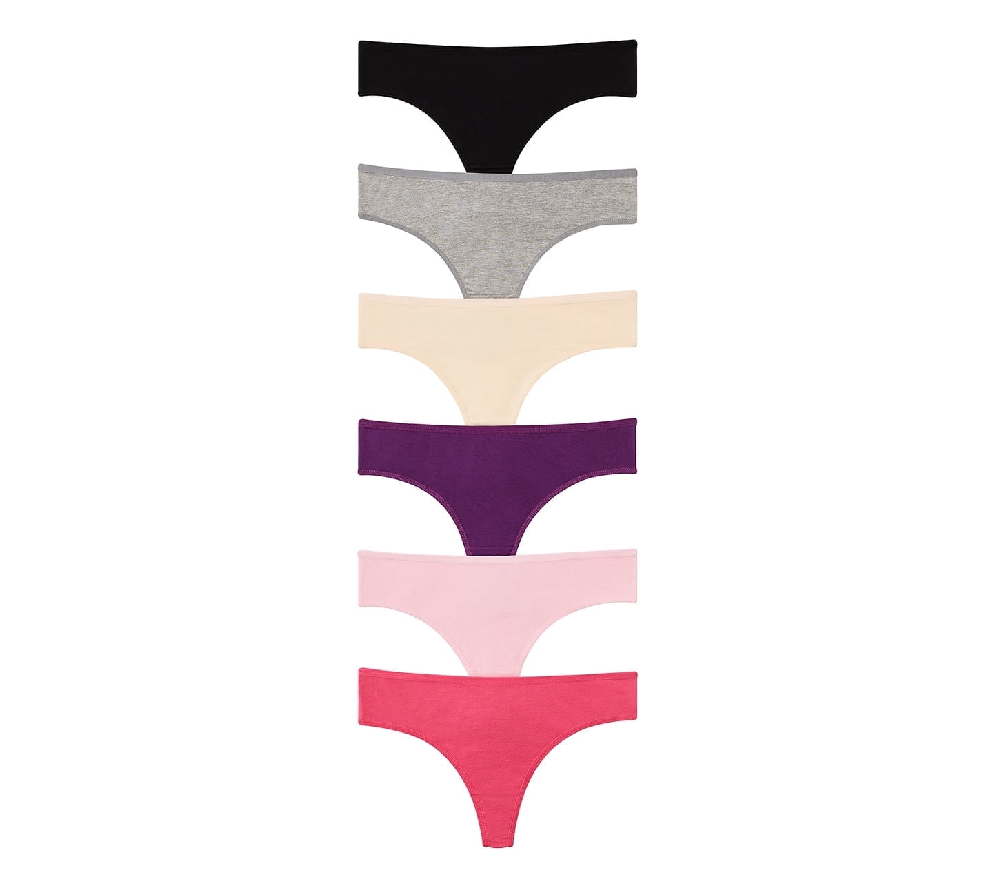 Nabtos Basic Cotton Thongs Women Panties Female Underwear Pack 6 ...