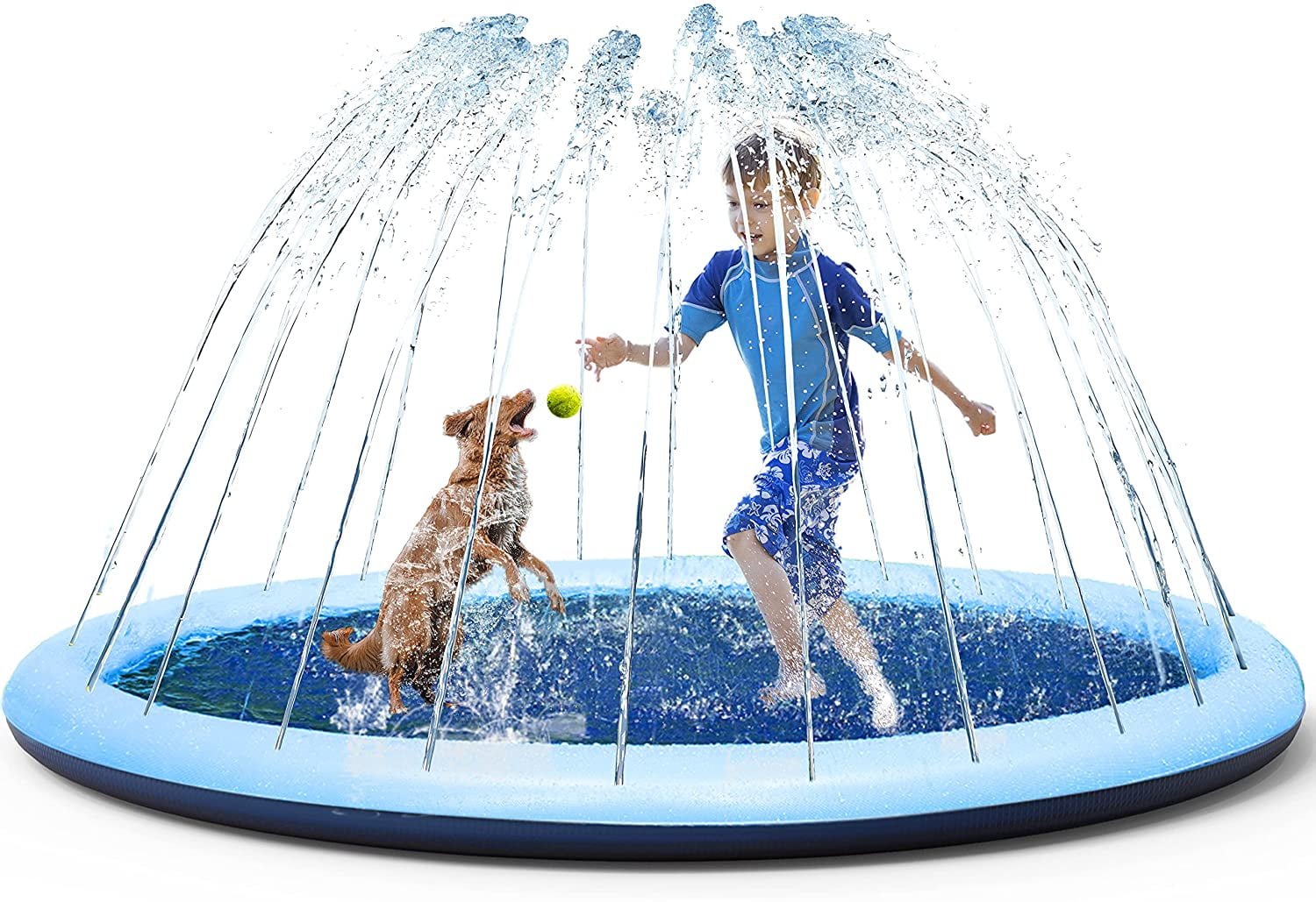 Nacams Dog Splash Pad, Non-Slip Kids' Wading Pool, Outdoor Water Play ...