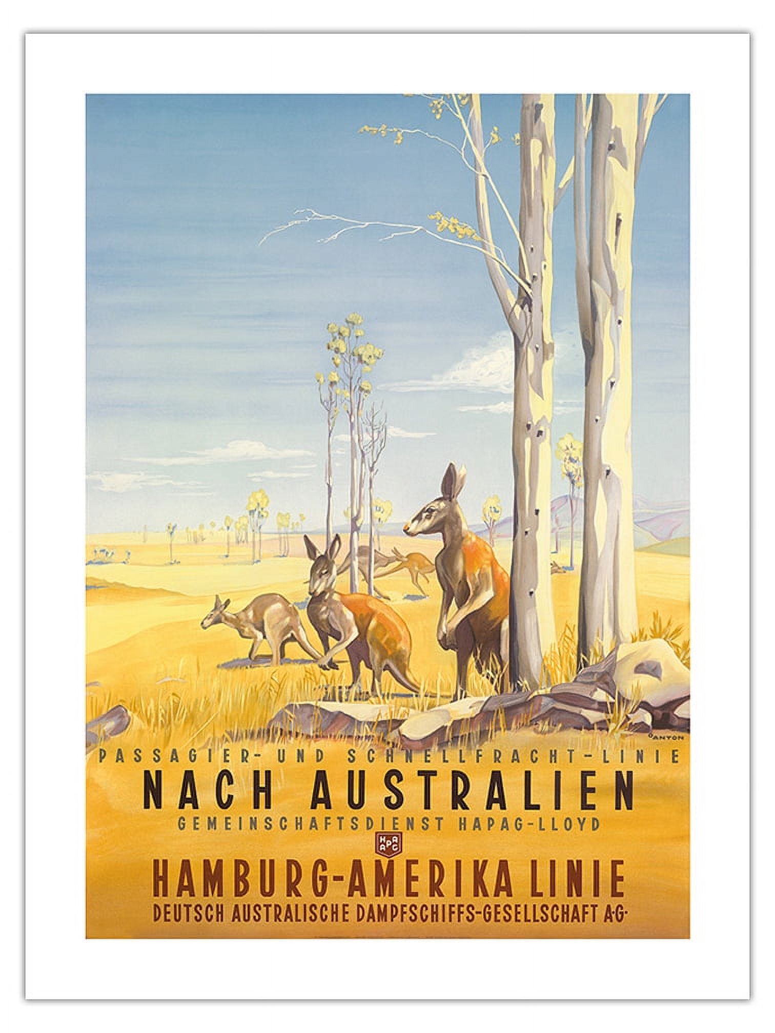Nach Australien (To Australia) - Hamburg American Line - Kangaroos ...