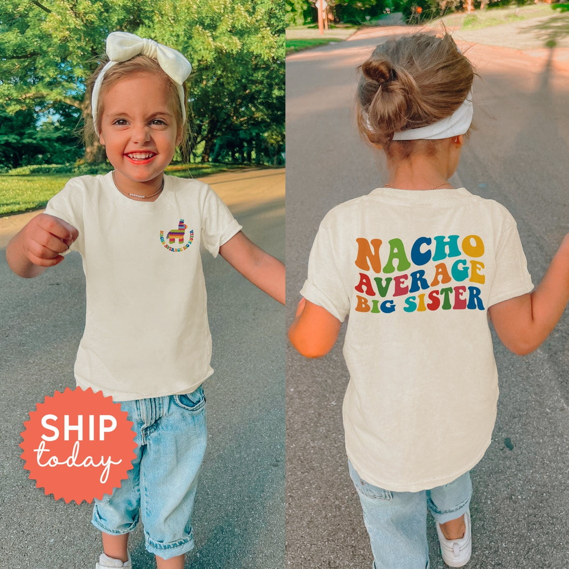 Nacho Average Big Sister Shirt, Promoted To Big Sister Apparel, Mexican ...