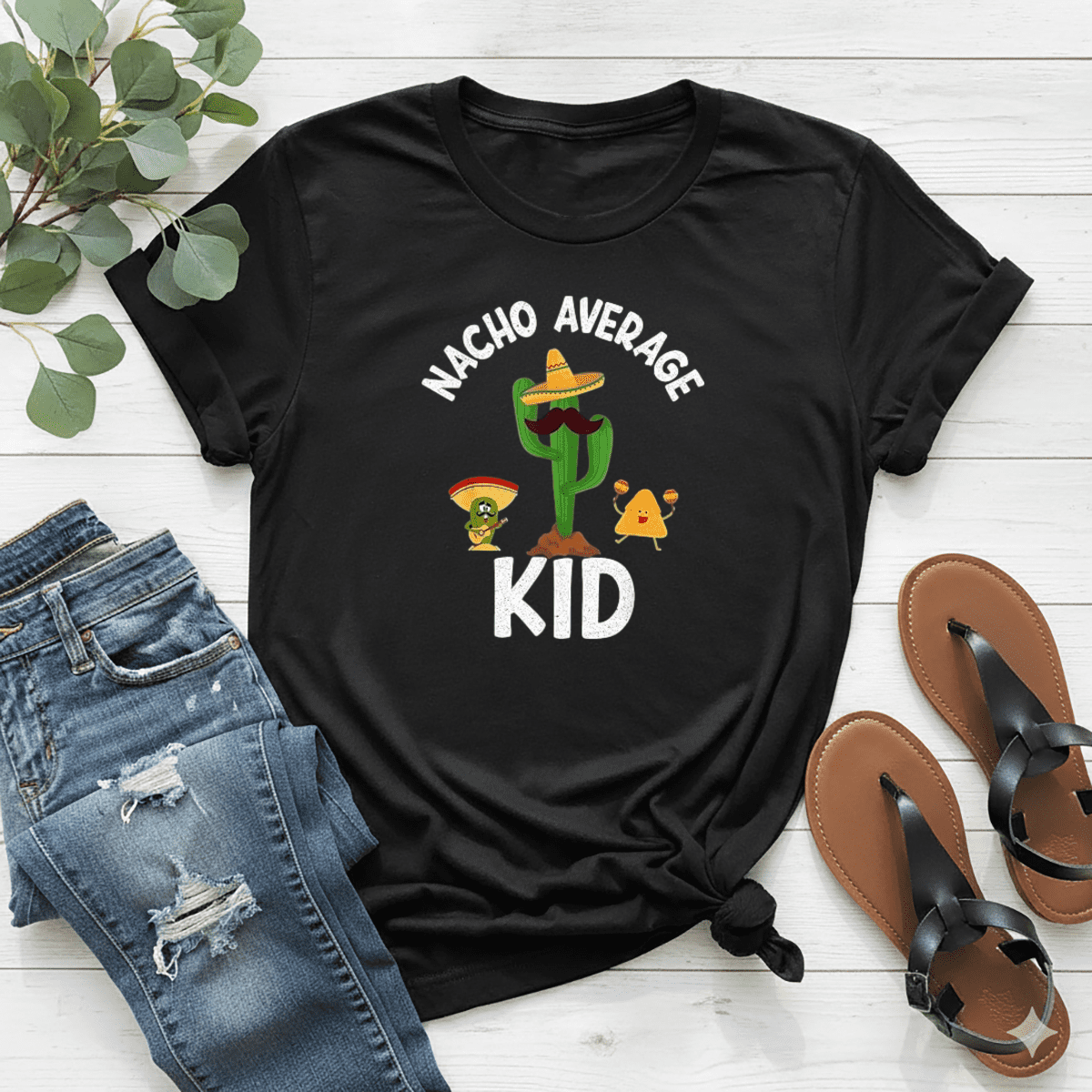 Nacho Average Kid Funny Sayings Puns Jokes Memes Themed Unisex T-Shirt ...